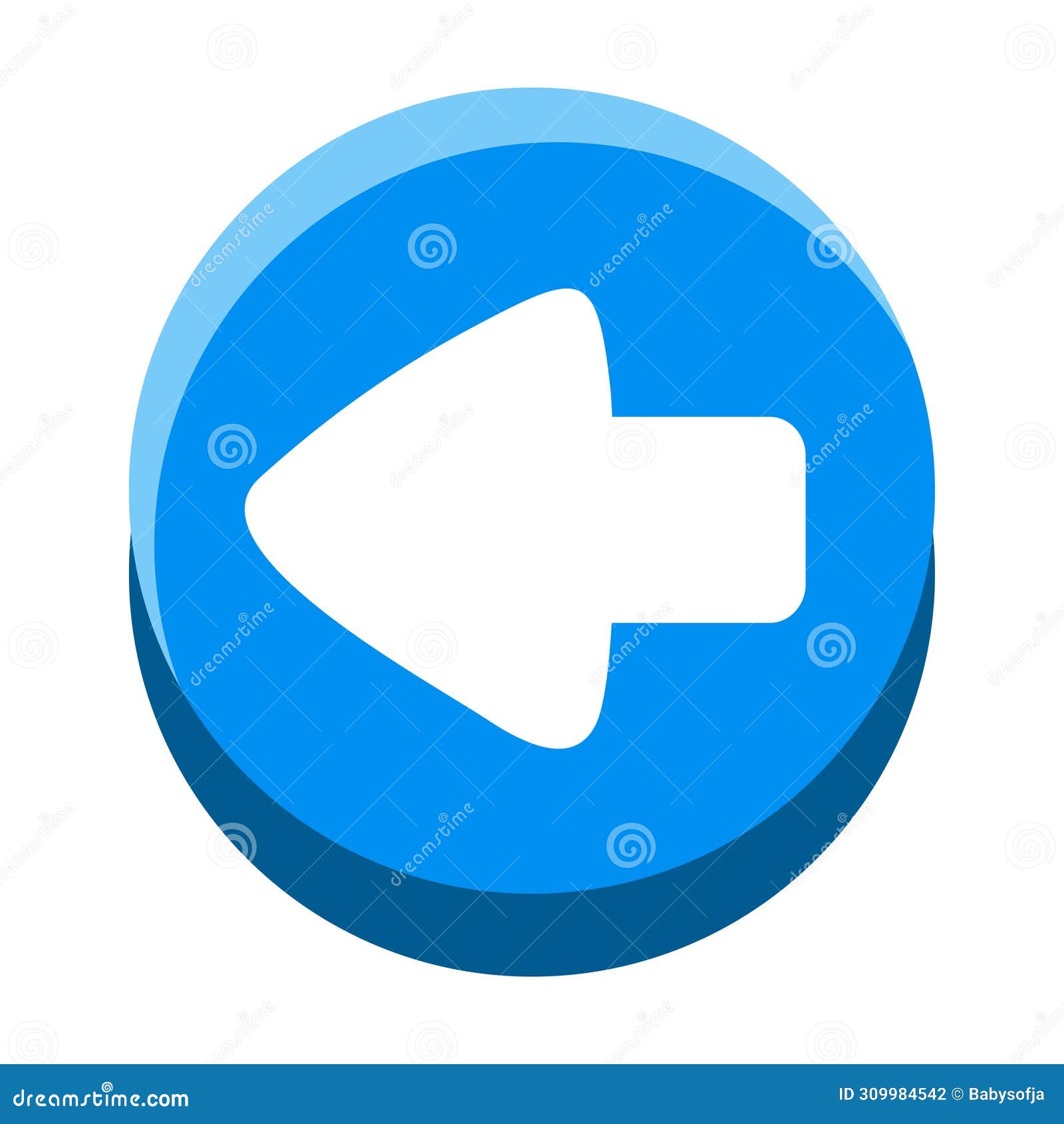 The Cartoon Back Arrow Button is Isolated. Stock Vector - Illustration ...