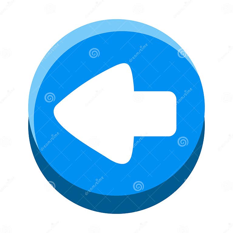The Cartoon Back Arrow Button is Isolated. Stock Vector - Illustration ...