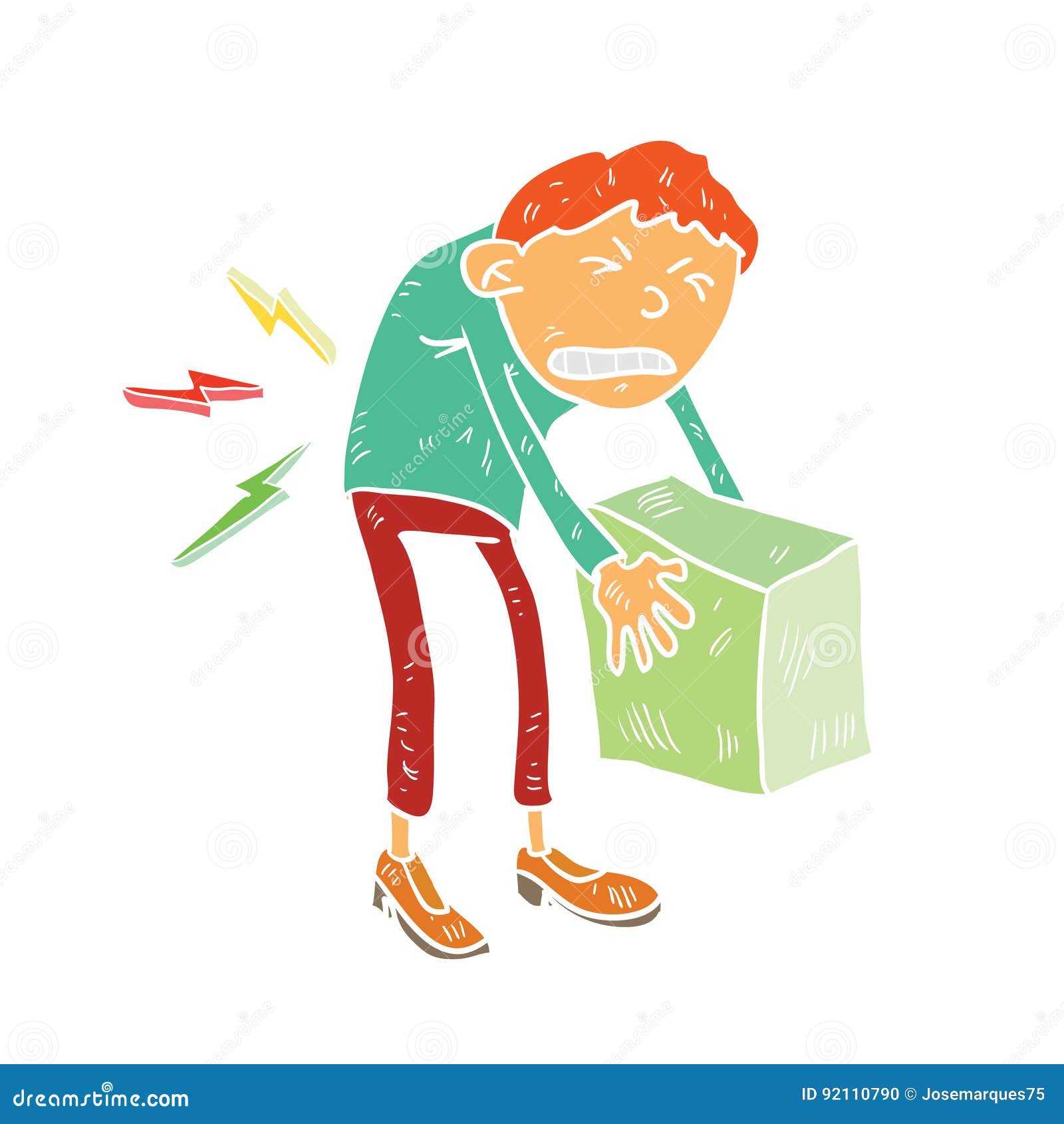 Cartoon Back Pain Illustration | CartoonDealer.com #92110790