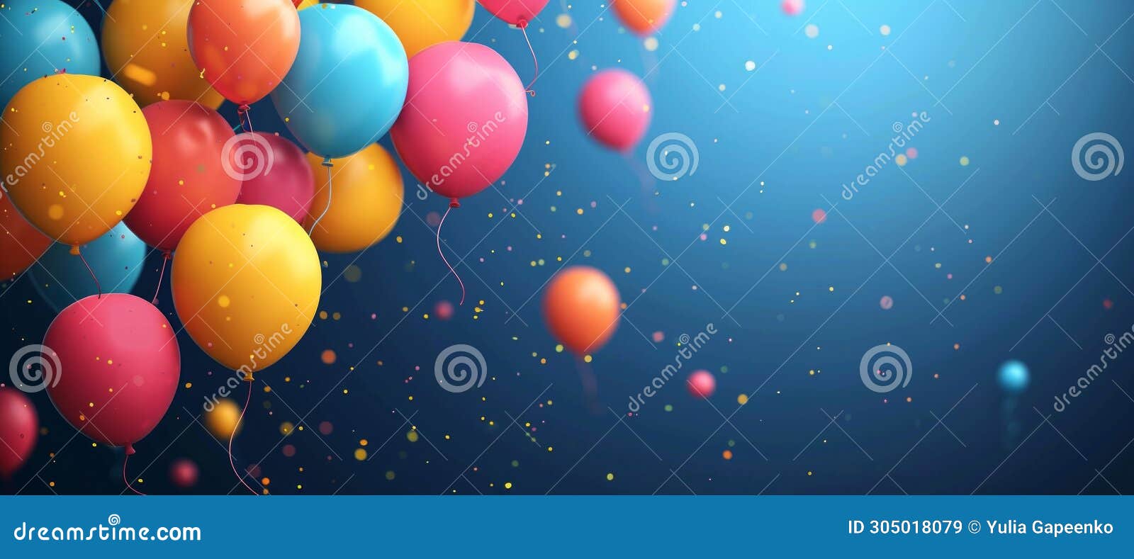Cartoon Background with Colorful Balloons Stock Image - Image of ...