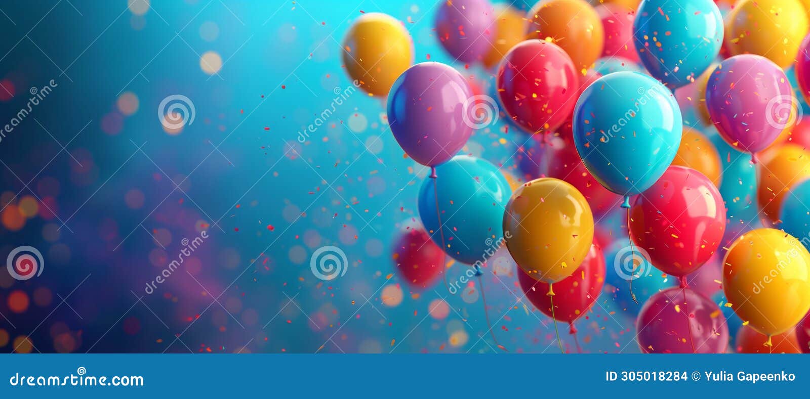 Cartoon Background with Colorful Balloons Stock Photo - Image of yellow ...