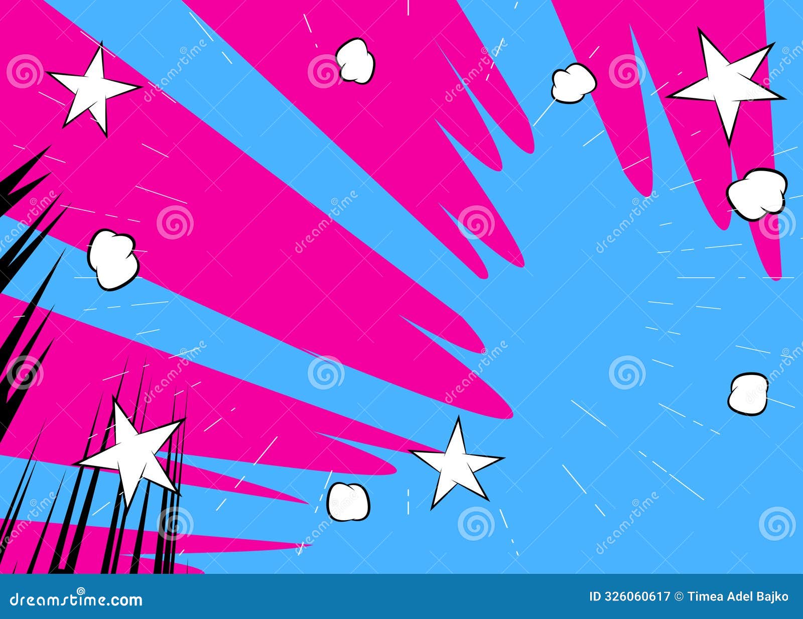 Super Cartoon Background, Comic Book Backdrop. Retro Vector Comics Pop ...