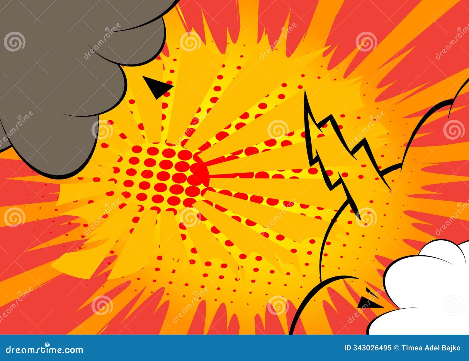 Cartoon Background, Comic Book Exploding Backdrop. Retro Vector Comics ...