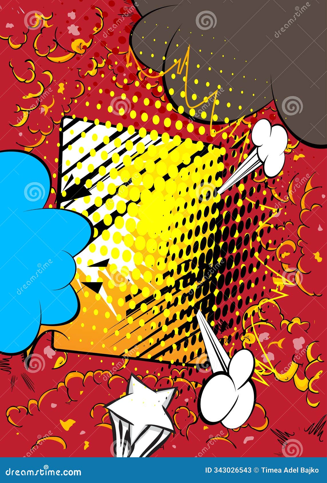 Cartoon Background, Comic Book Exploding Backdrop. Retro Vector Comics ...