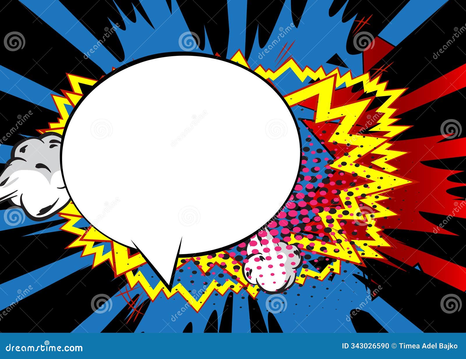 Cartoon Background, Comic Book Exploding Backdrop. Retro Vector Comics ...