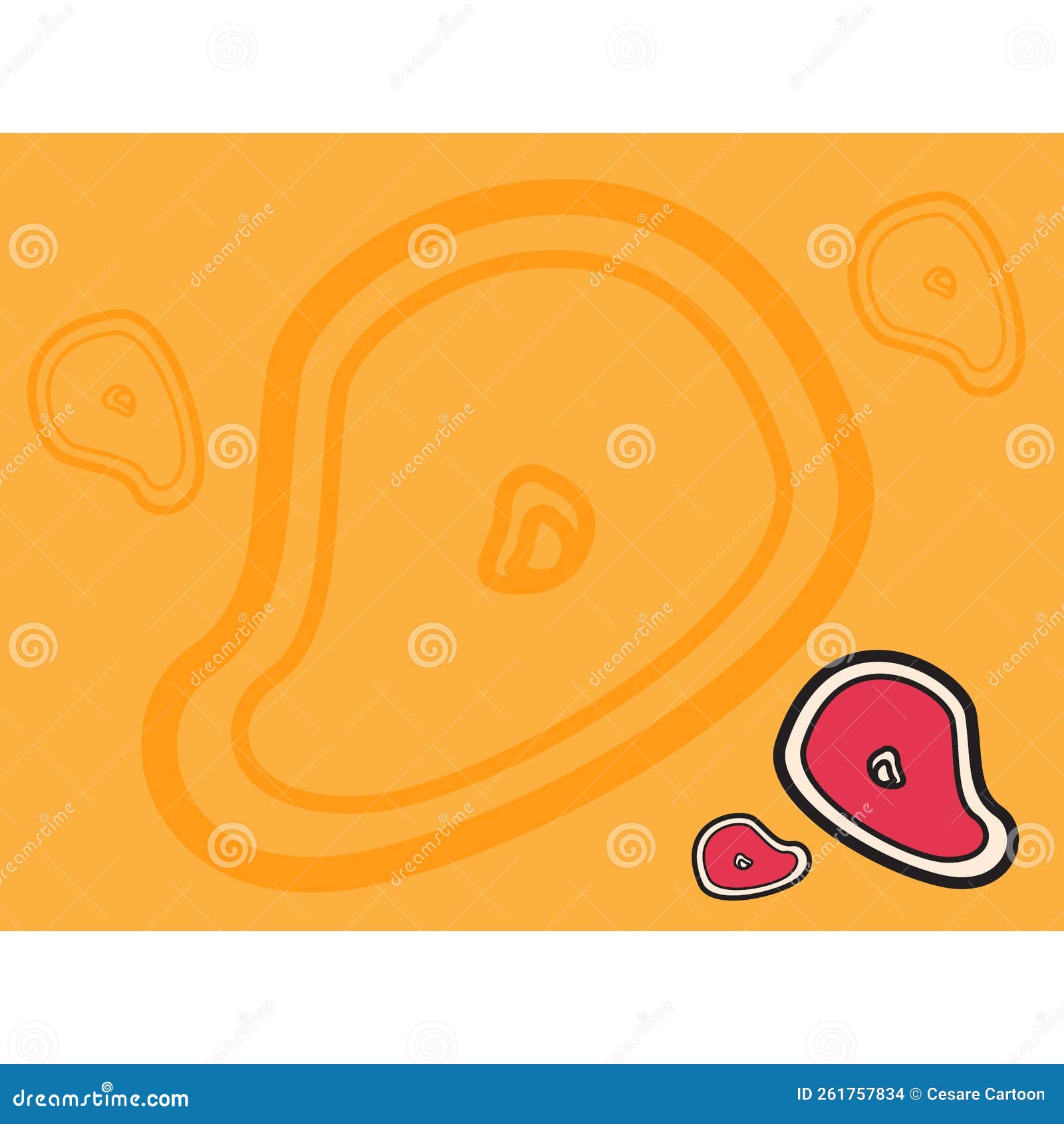 Cartoon background meat stock vector. Illustration of design - 261757834
