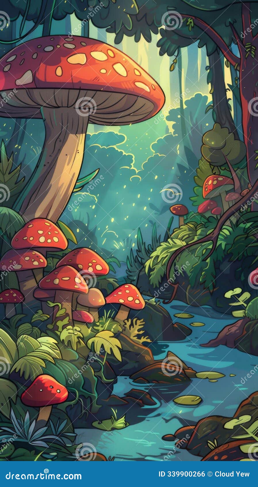 Cartoon Background with Realistic Hand-drawn Details. Stock ...