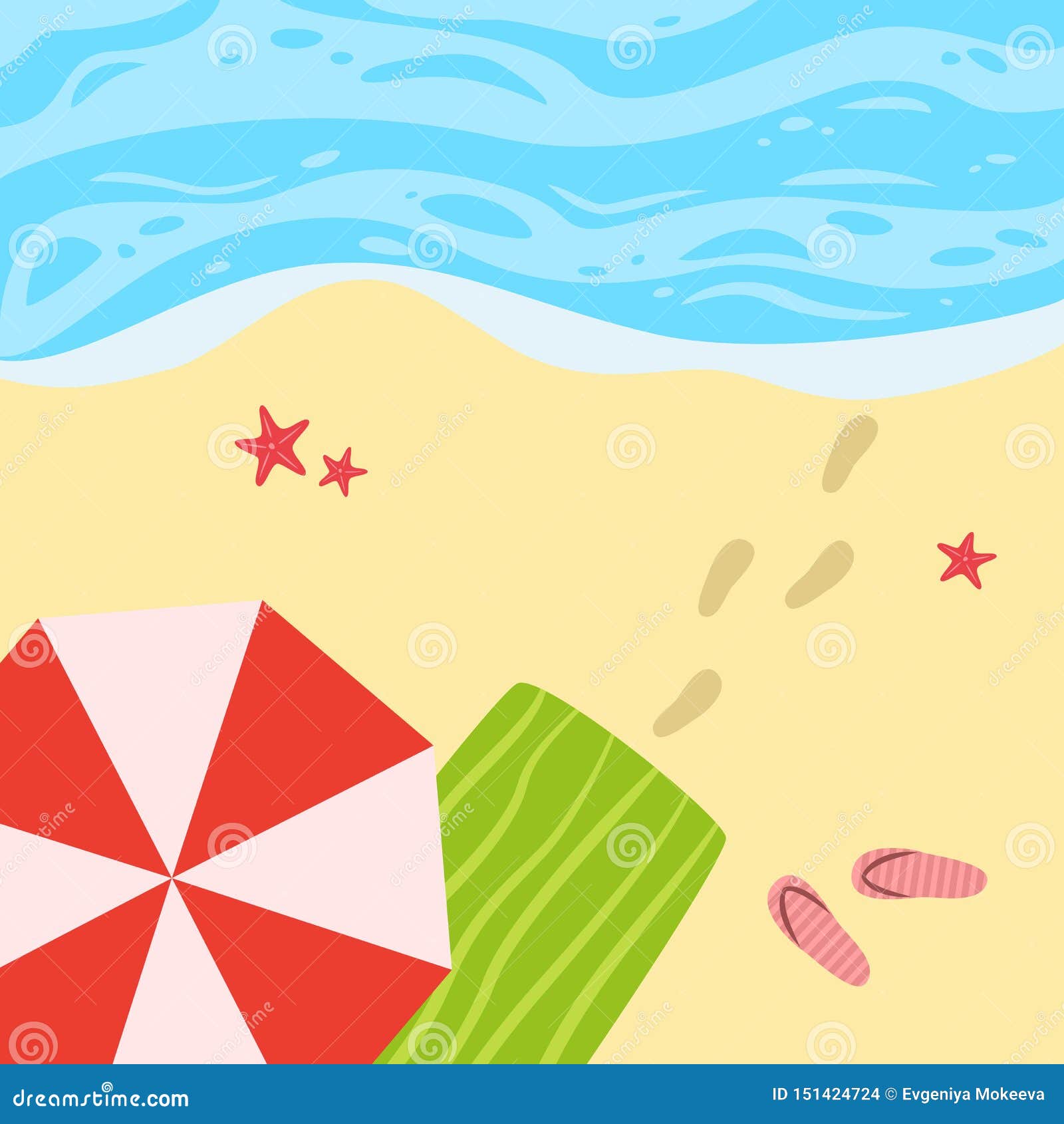 Cartoon Background Of Sea Shore Vector Illustration | CartoonDealer.com ...