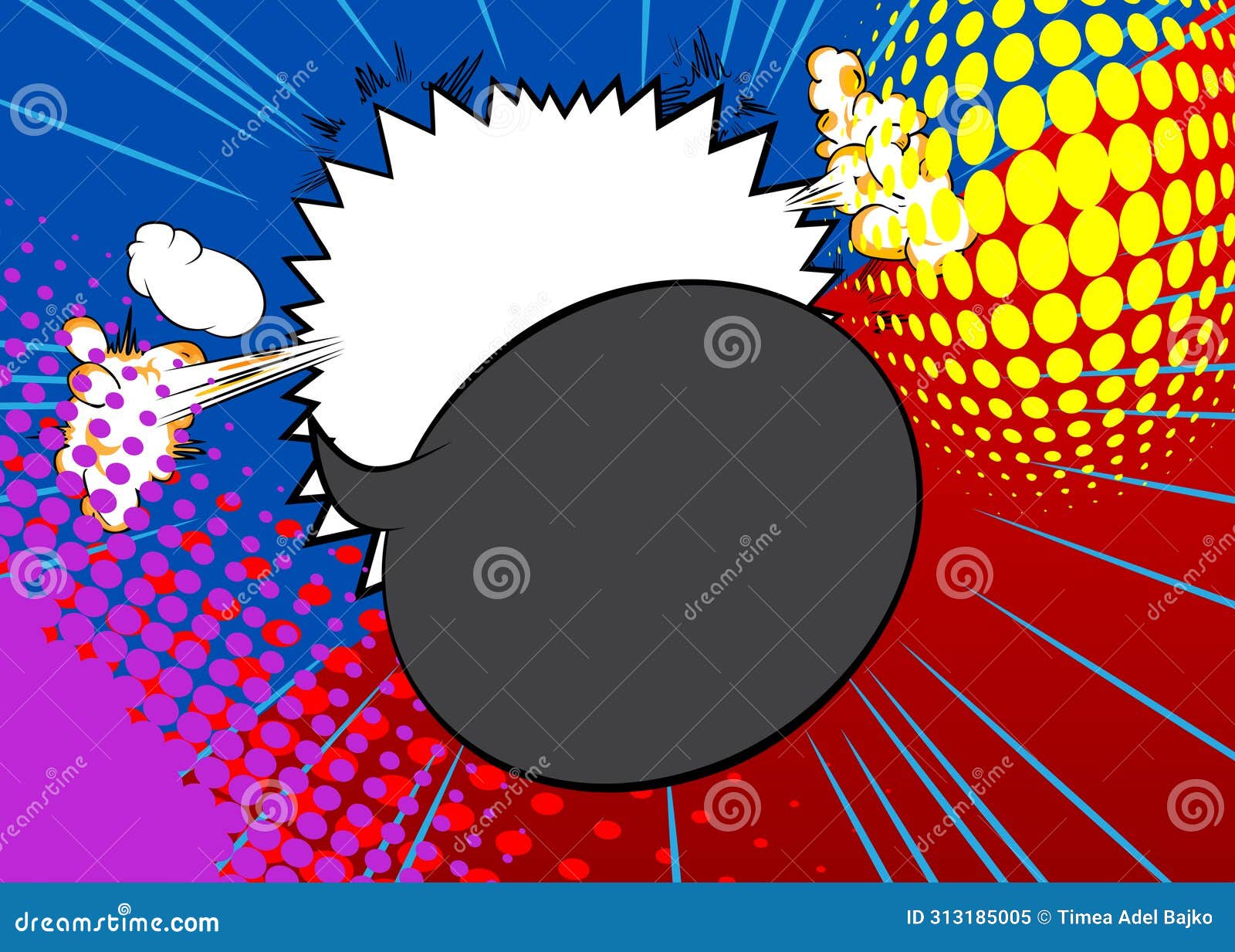 Cartoon Backgrounds, Comic Book Backdrop. Retro Vector Comics Pop Art ...