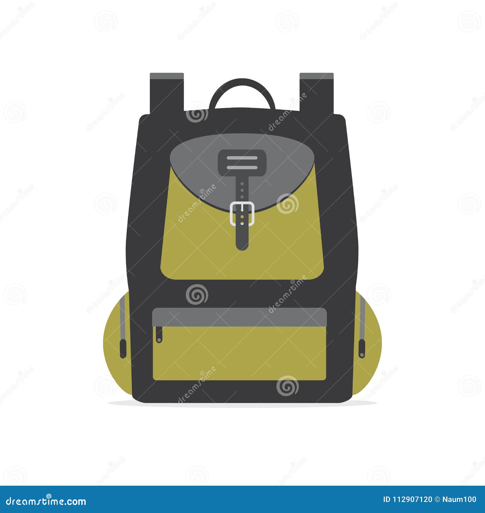 Cartoon Backpack Isolated on White Background Stock Vector ...