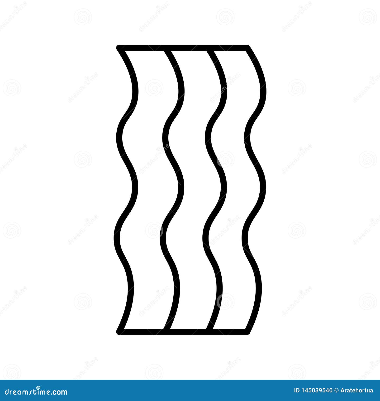 Cartoon Raw Bacon. Pork Red Bacon Slices, Smoked Bacon Or Salty Salo ...