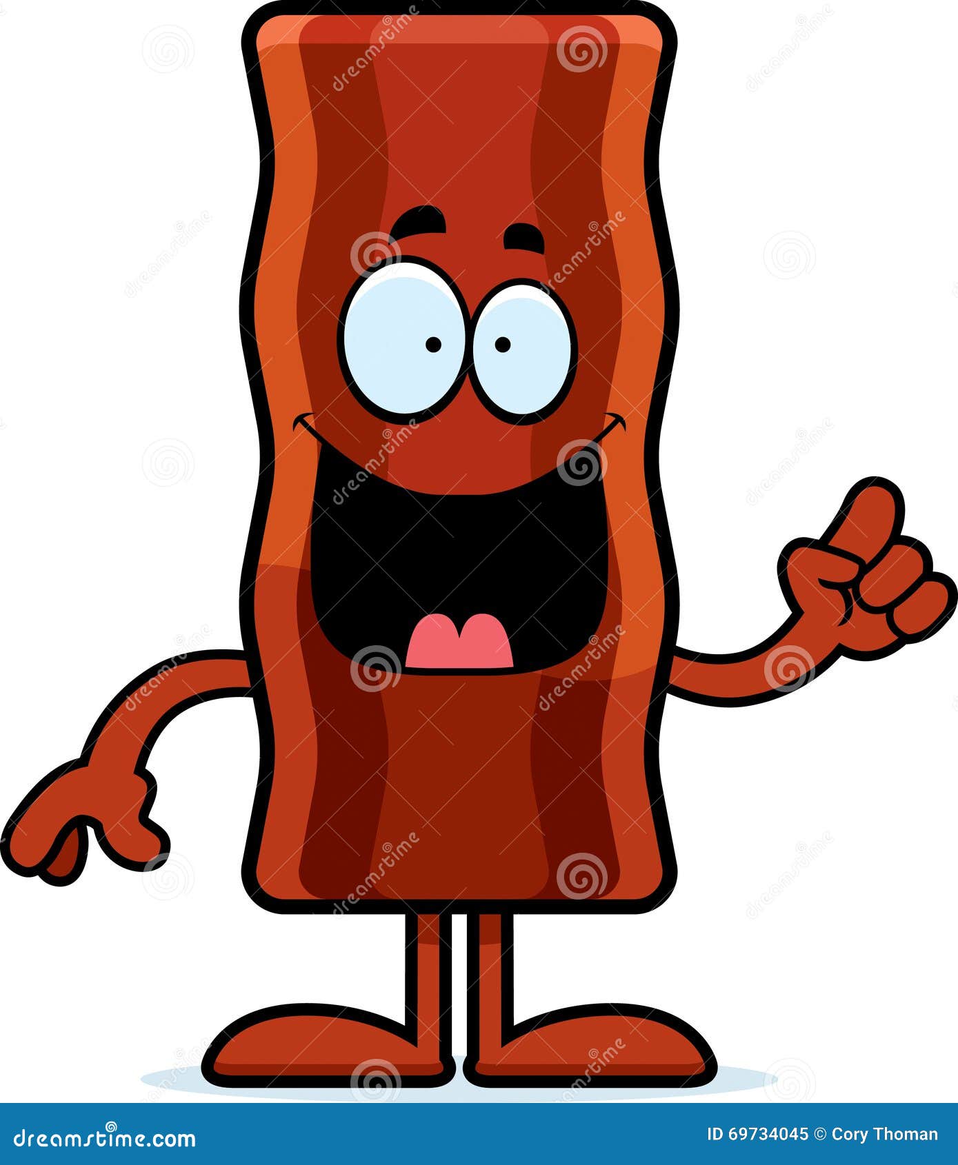 Cartoon Bacon Strip Idea stock vector. Illustration of talking - 69734045