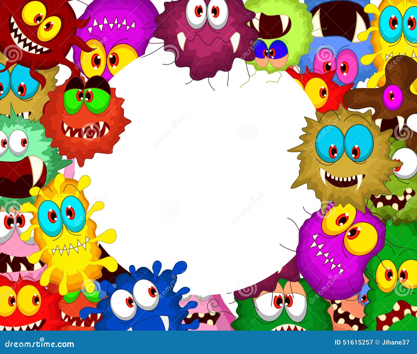 Cartoon Bacteria Collection Set for You Design Stock Illustration ...