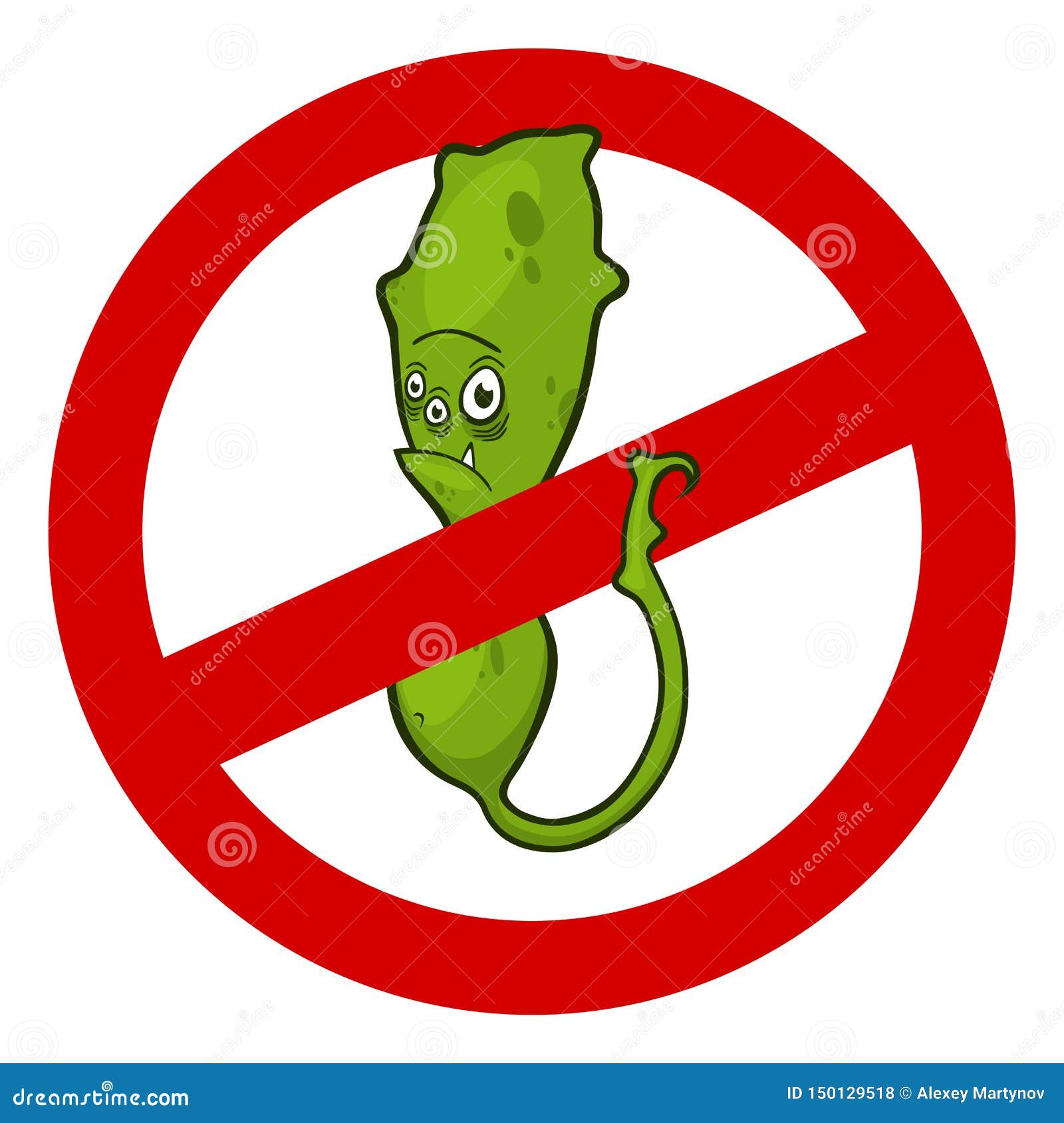Cartoon Bacteria in Stop Sign Stock Vector - Illustration of disease ...