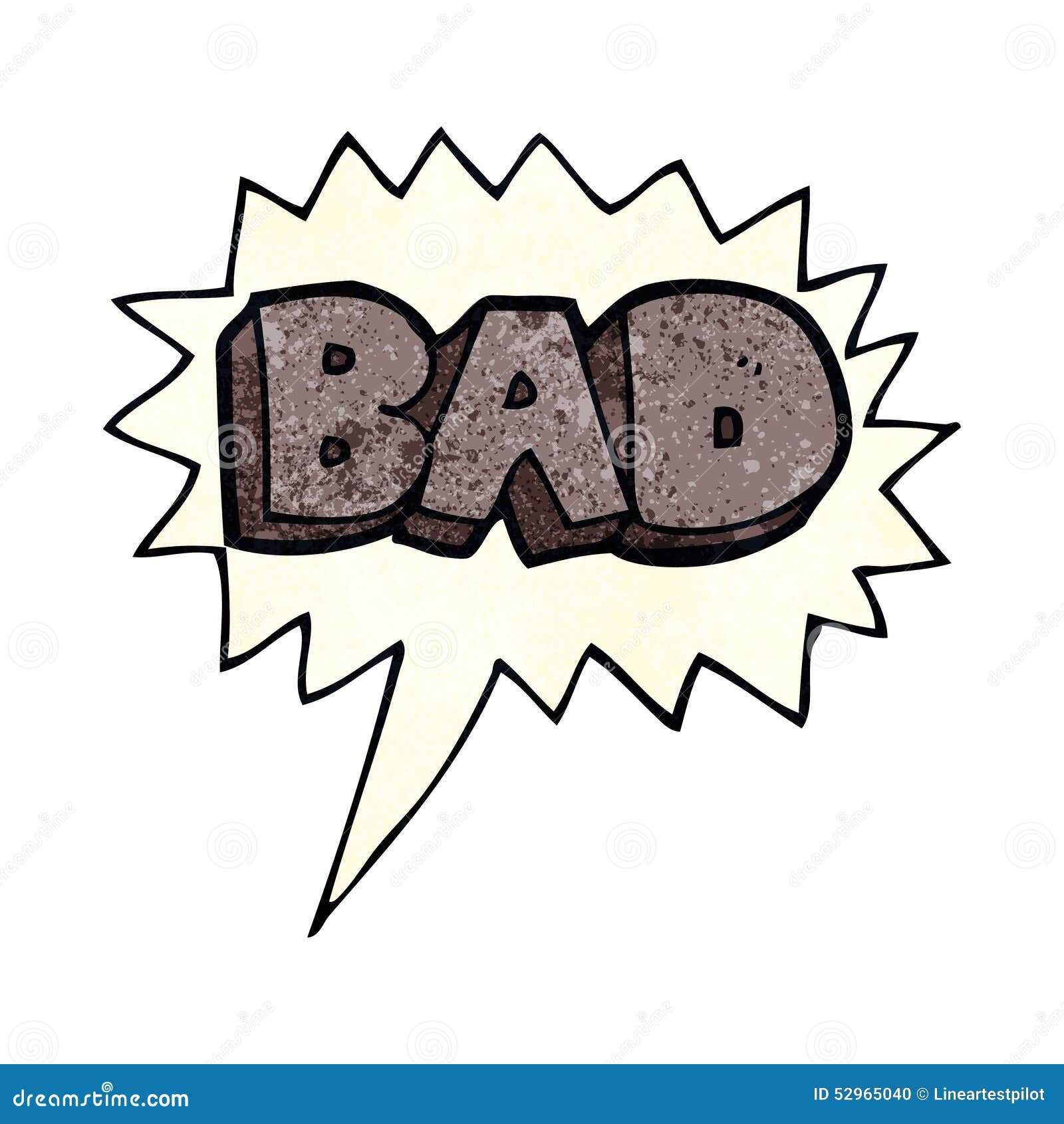Cartoon Bad Sign with Speech Bubble Stock Illustration - Illustration ...