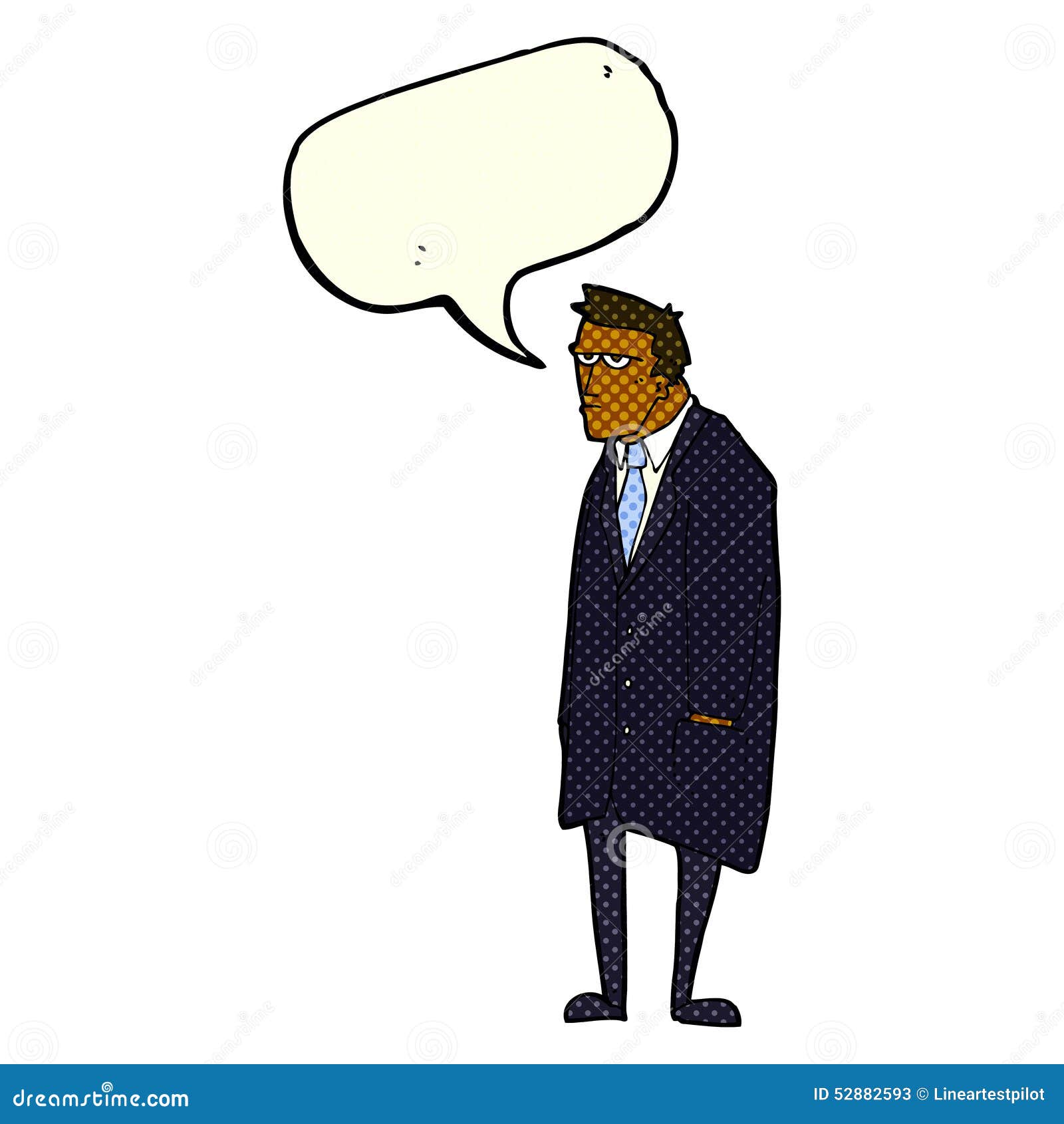 Cartoon Bad Tempered Man with Speech Bubble Stock Illustration ...