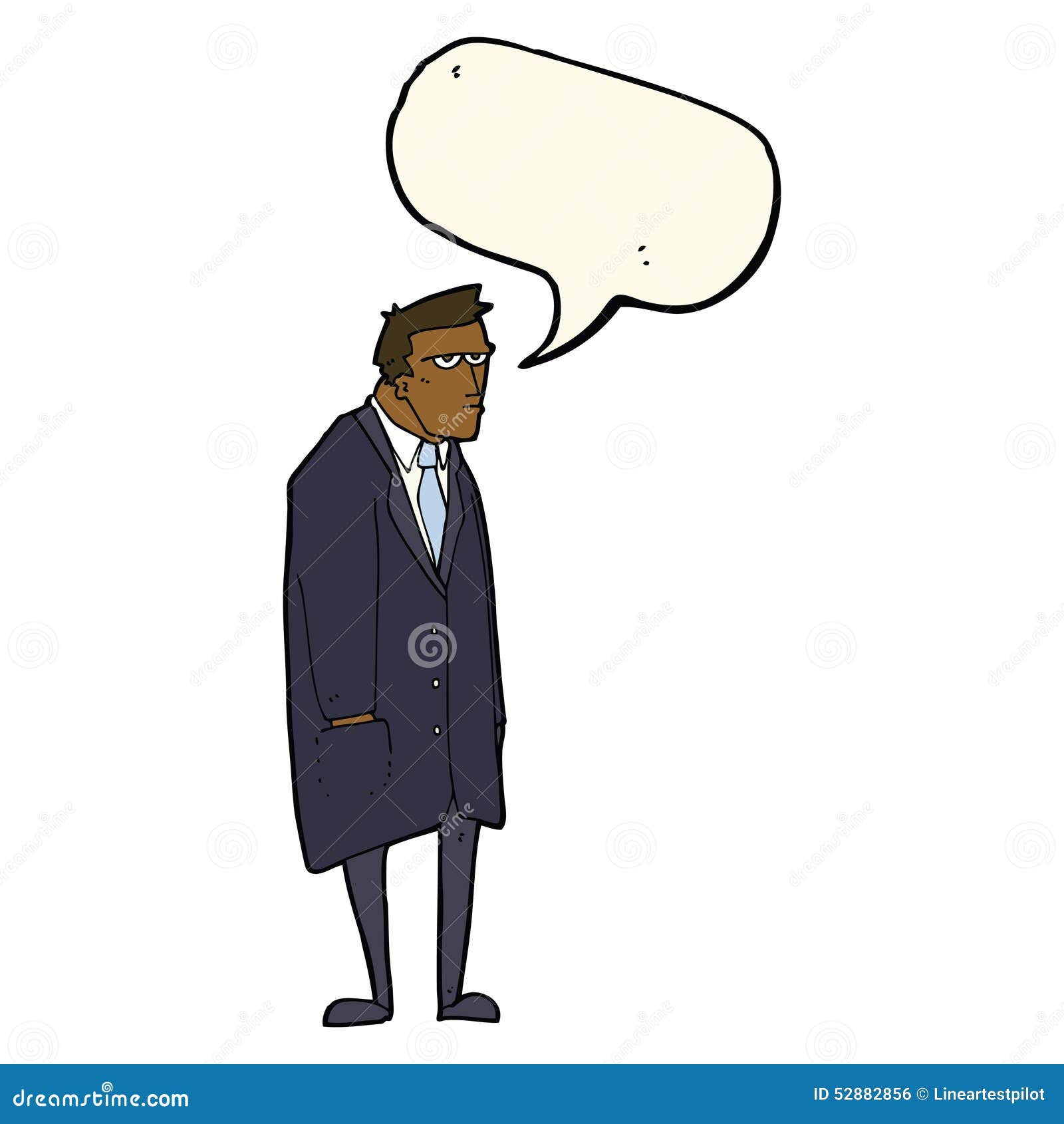 Cartoon Bad Tempered Man with Speech Bubble Stock Illustration ...