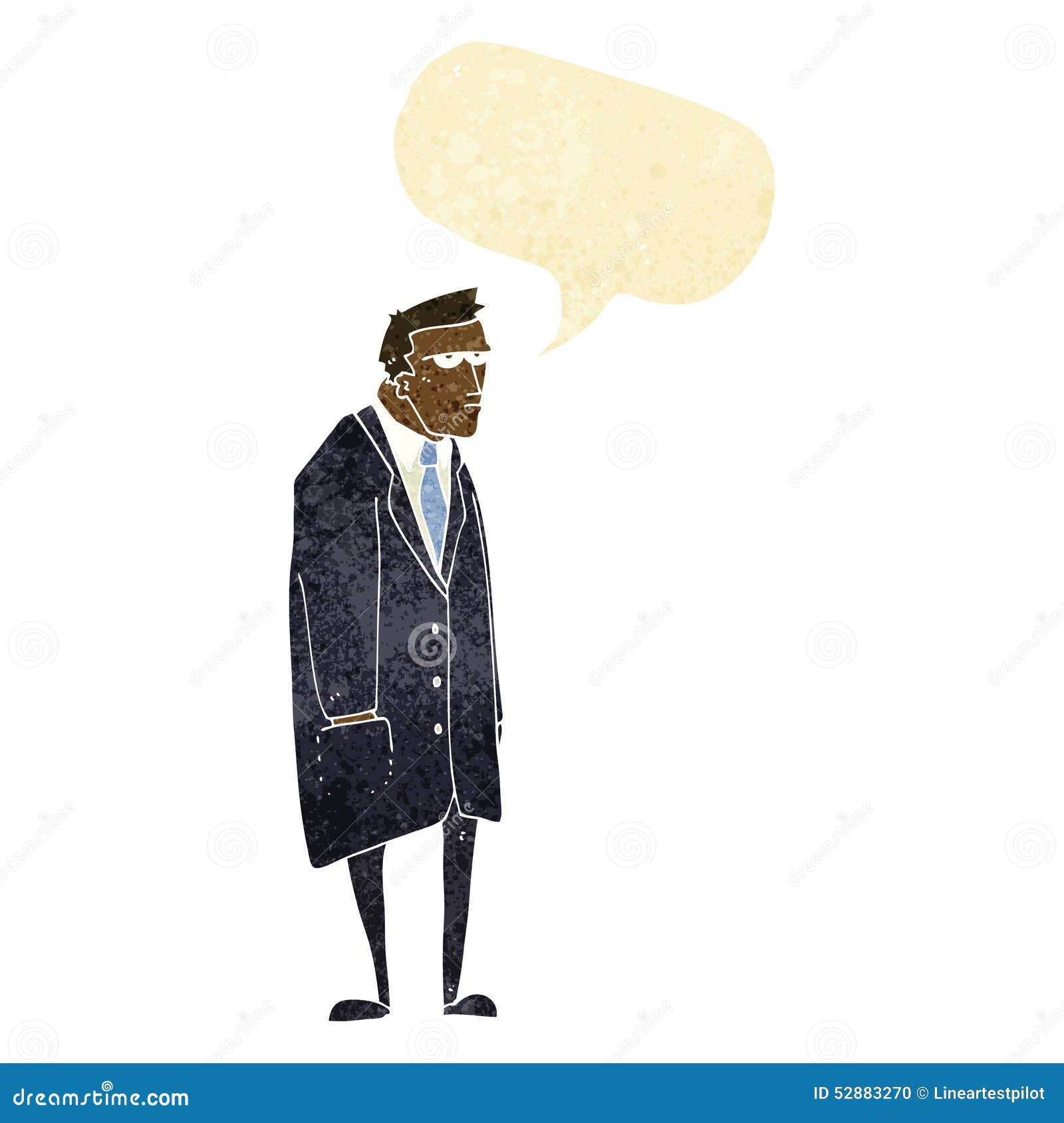 Cartoon Bad Tempered Man with Speech Bubble Stock Illustration ...