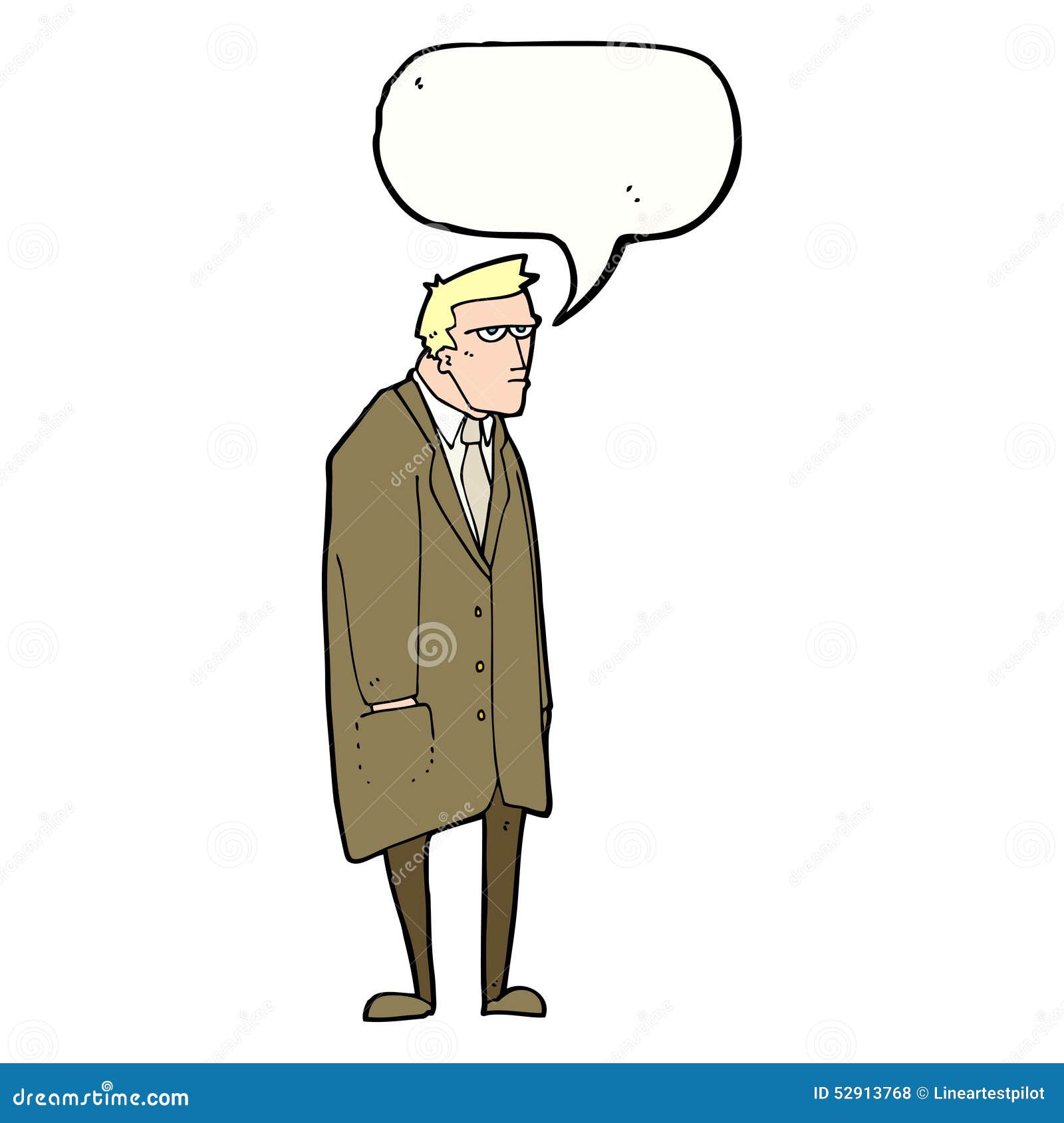 Cartoon Bad Tempered Man with Speech Bubble Stock Illustration ...