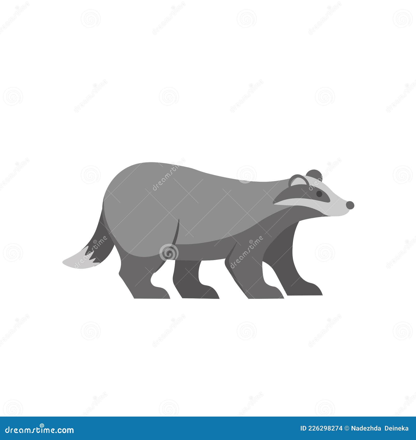 Cartoon Badger on a White Background.Flat Cartoon Illustration for Kids ...