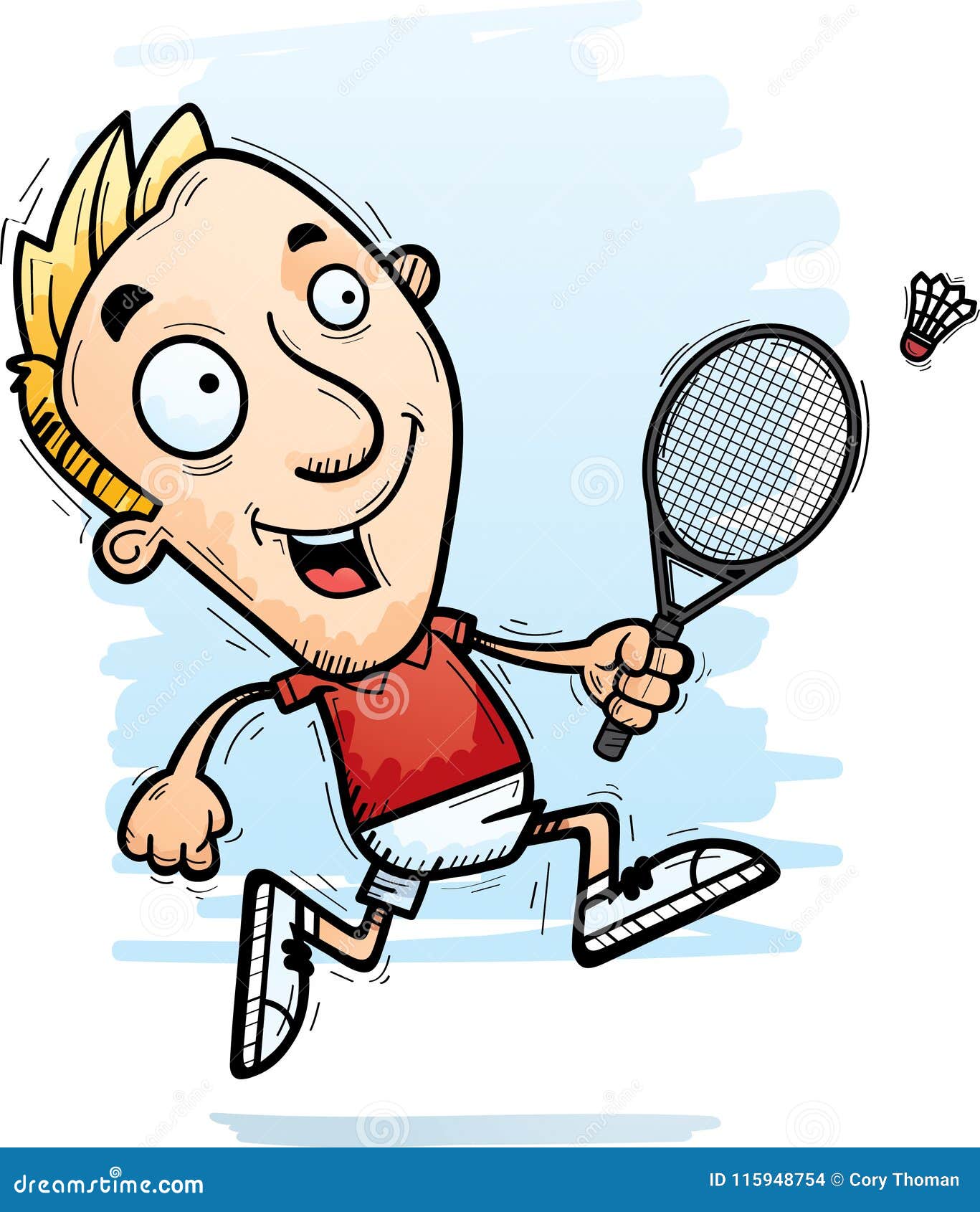 Cartoon Badminton Player Running Stock Vector - Illustration of cartoon ...
