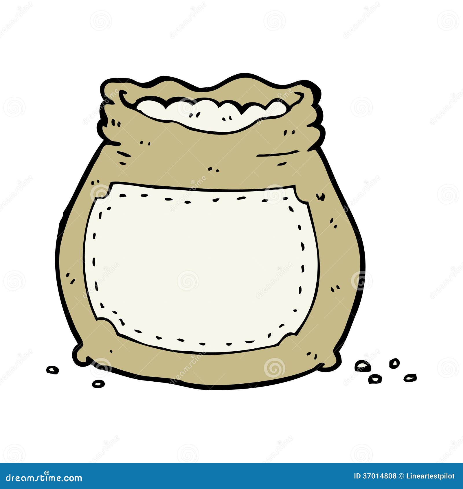 Cartoon bag of flour stock vector. Illustration of rough - 37014808
