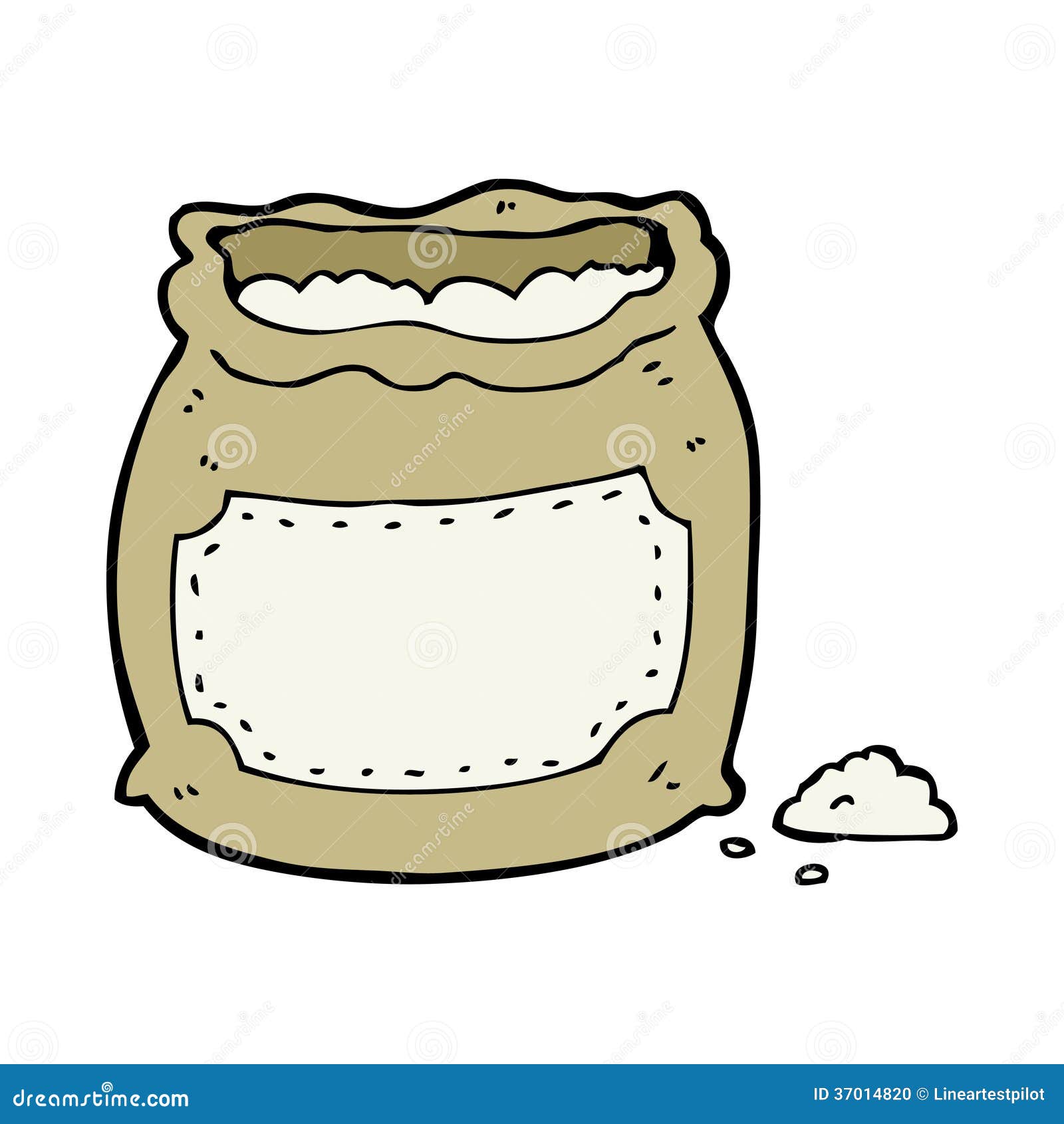 Cartoon bag of flour stock vector. Illustration of happy - 37014820