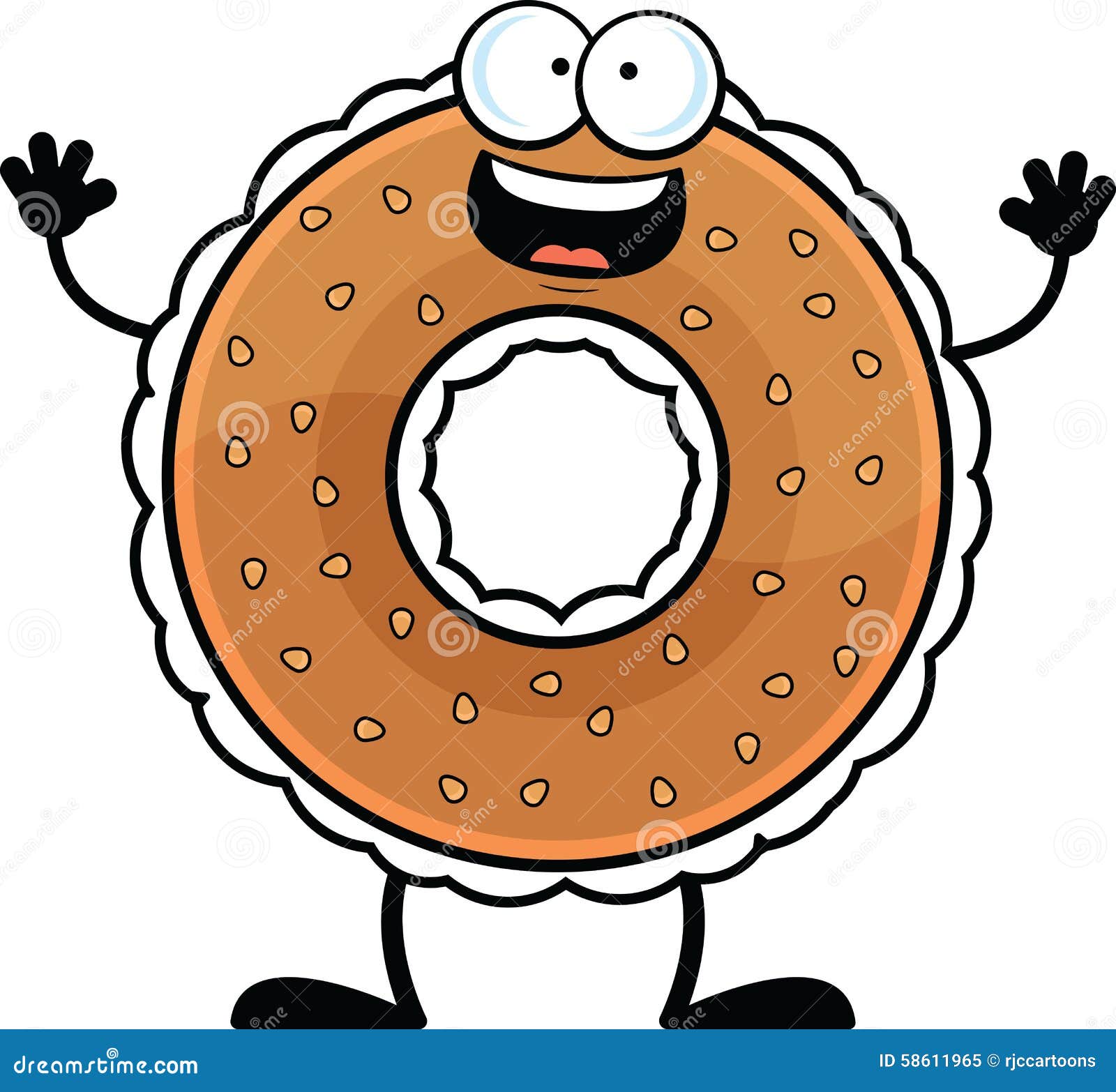 Cartoon Bagel Happy Stock Vector - Image: 58611965