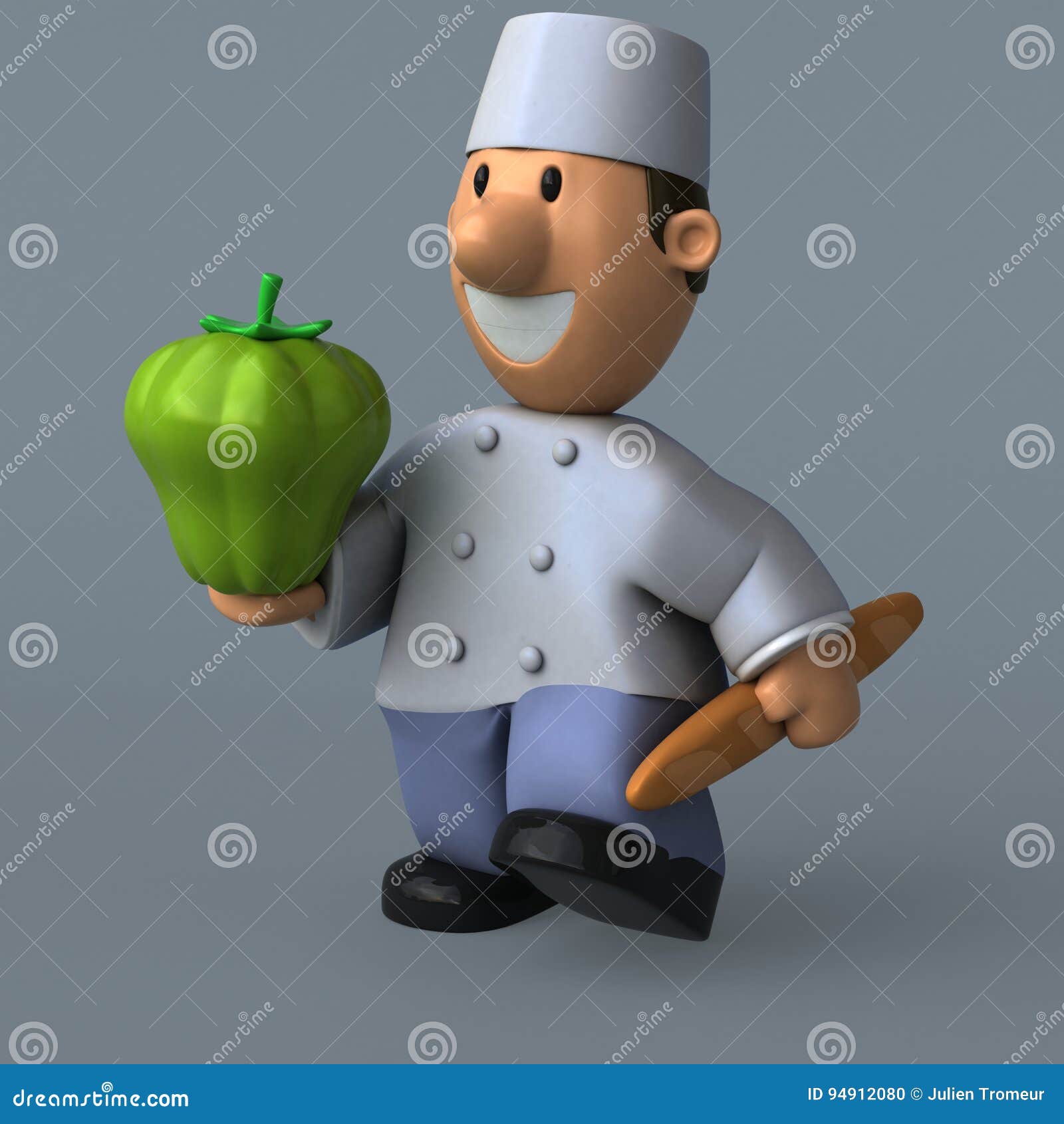 Cartoon Baker - 3D Illustration Stock Illustration - Illustration of ...