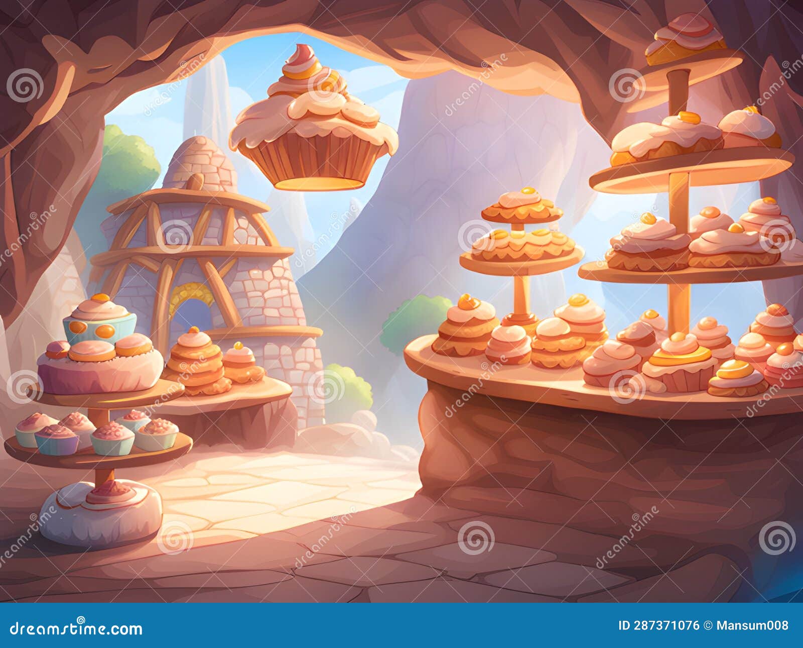 Cartoon Bakery Shop with Sweets, Ai Generated Stock Illustration ...