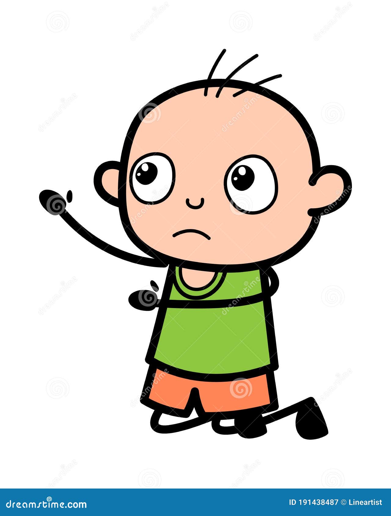 Cartoon Bald Boy Begging stock illustration. Illustration of begs ...