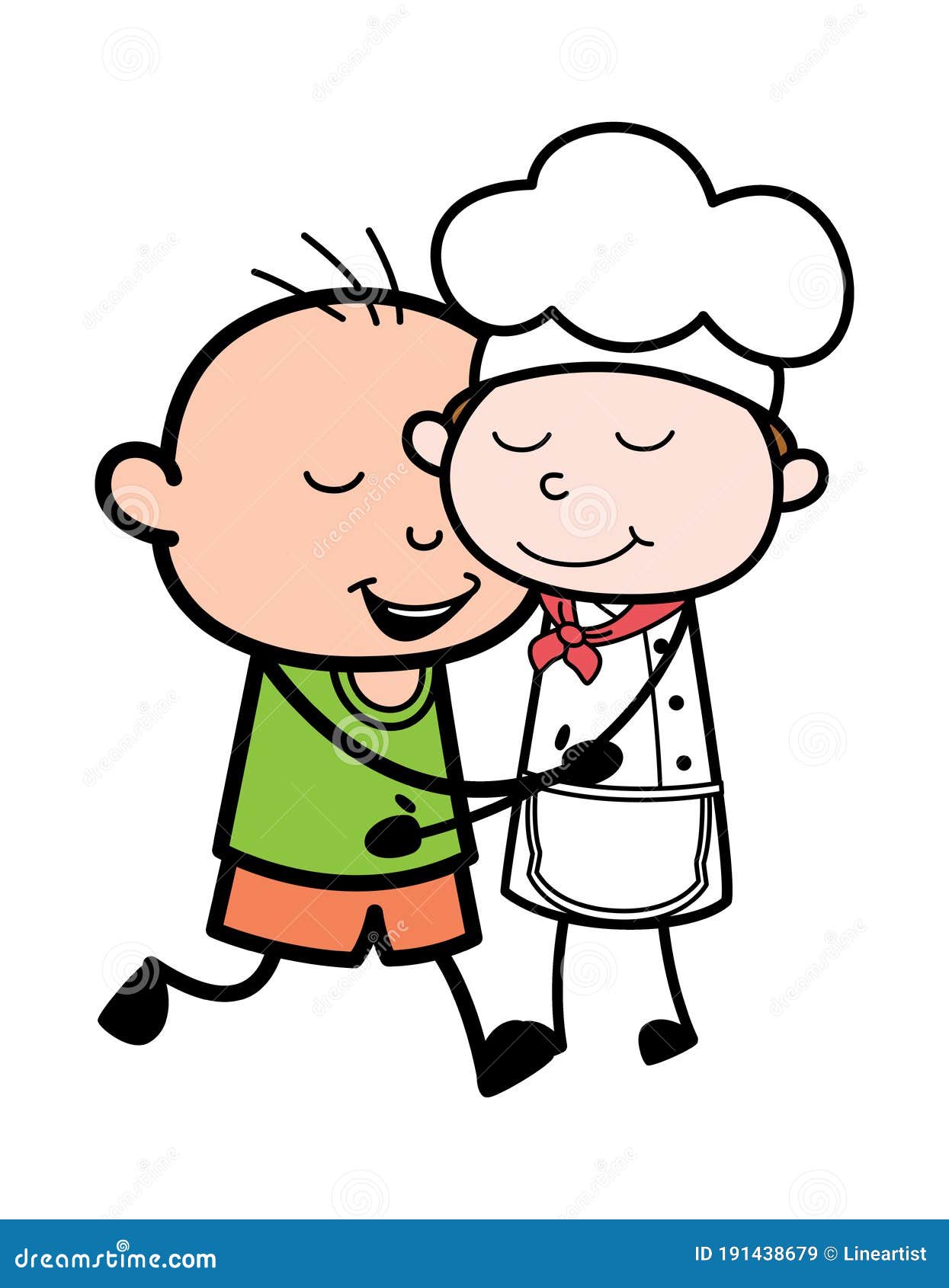 Cartoon Bald Boy Giving a Hug Stock Illustration - Illustration of ...