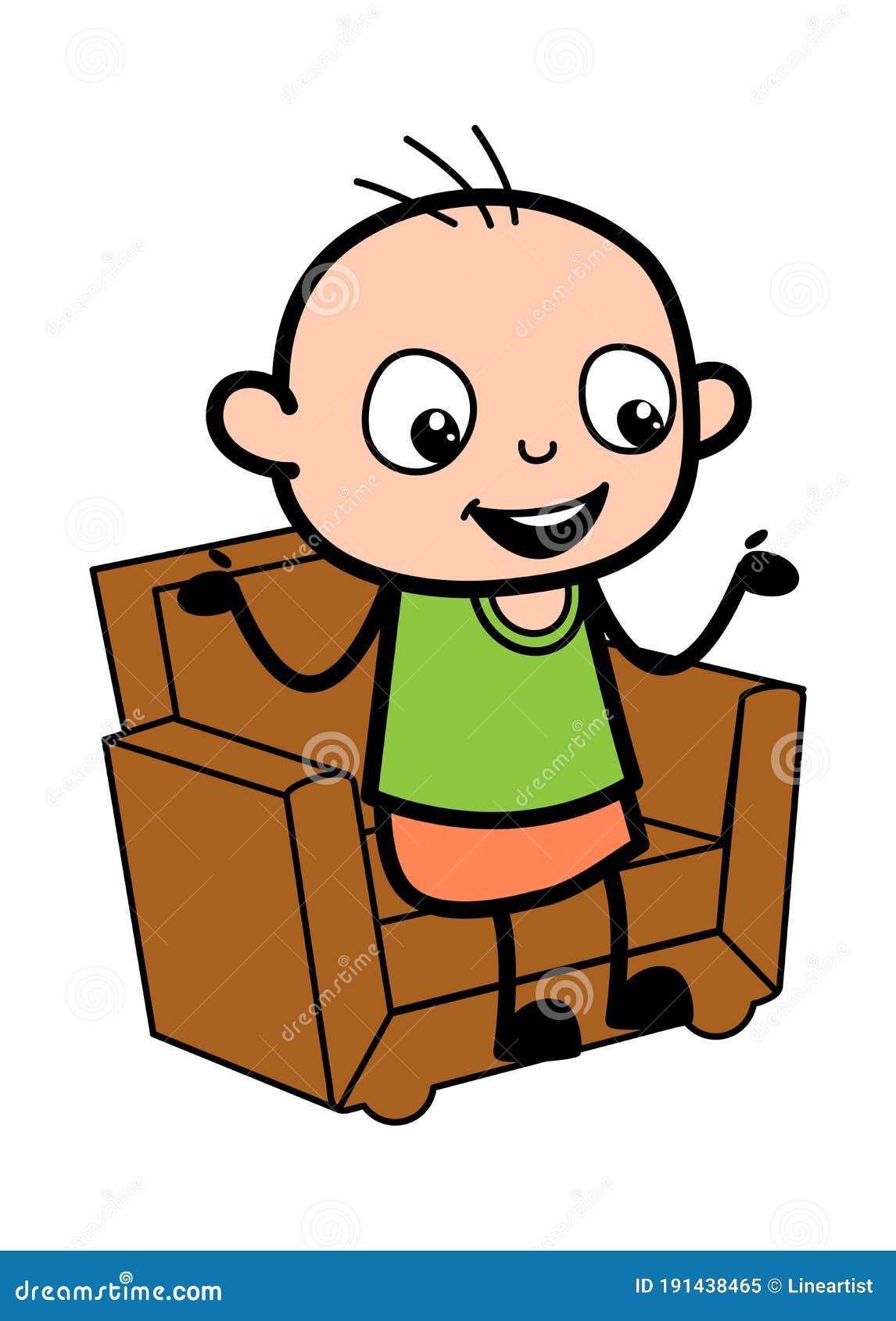 Cartoon Bald Boy Talking On Sofa Royalty-Free Stock Photography ...