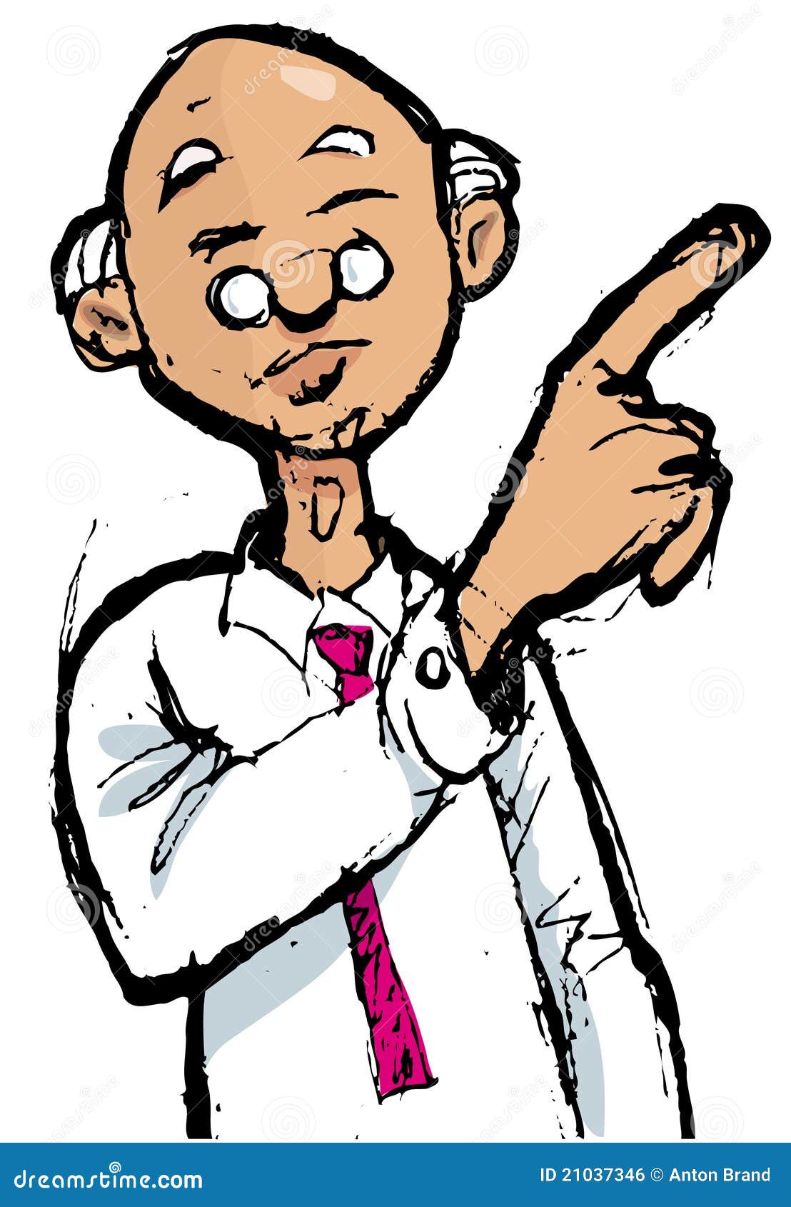 Cartoon of Bald Professor Pointing Stock Vector - Illustration of ...