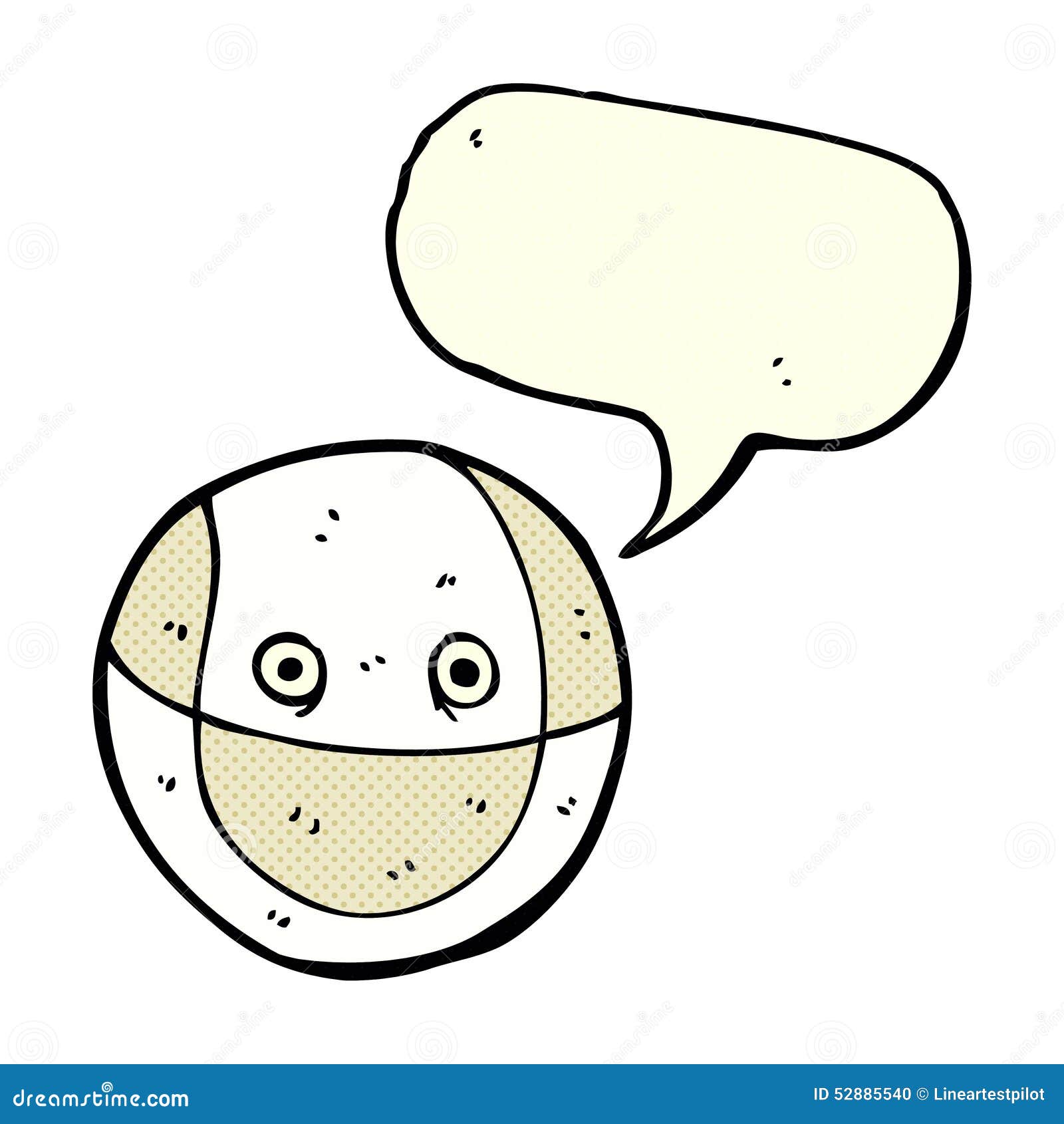 Cartoon Ball with Speech Bubble Stock Illustration - Illustration of ...