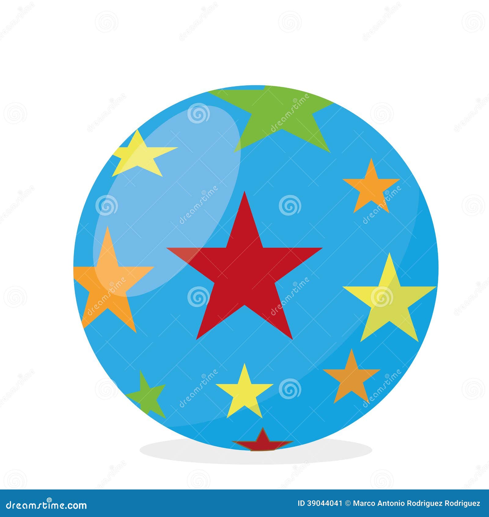 Cartoon Ball with Stars Isolated Stock Vector - Illustration of ...