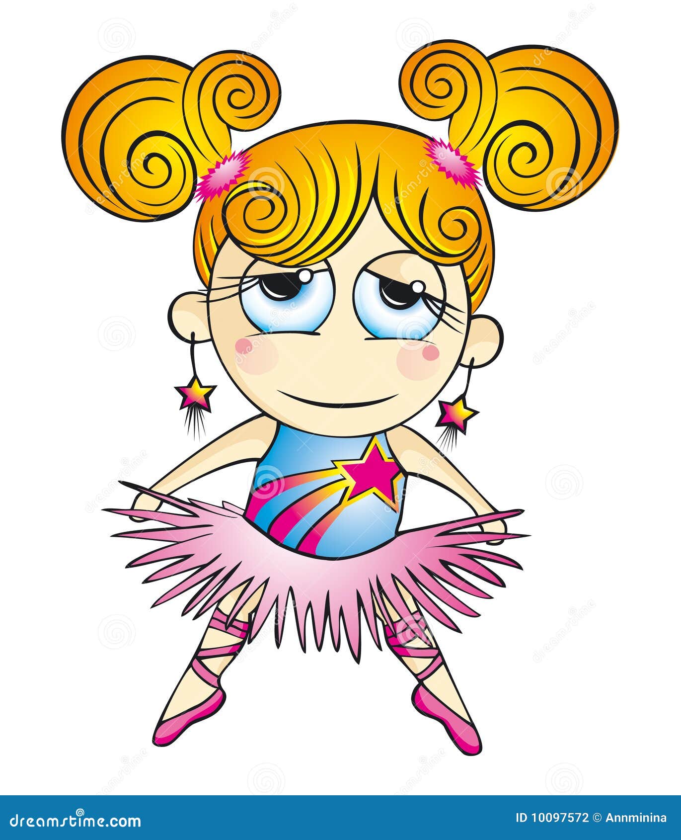 Cartoon Ballerina Illustration Stock Vector - Illustration of female ...