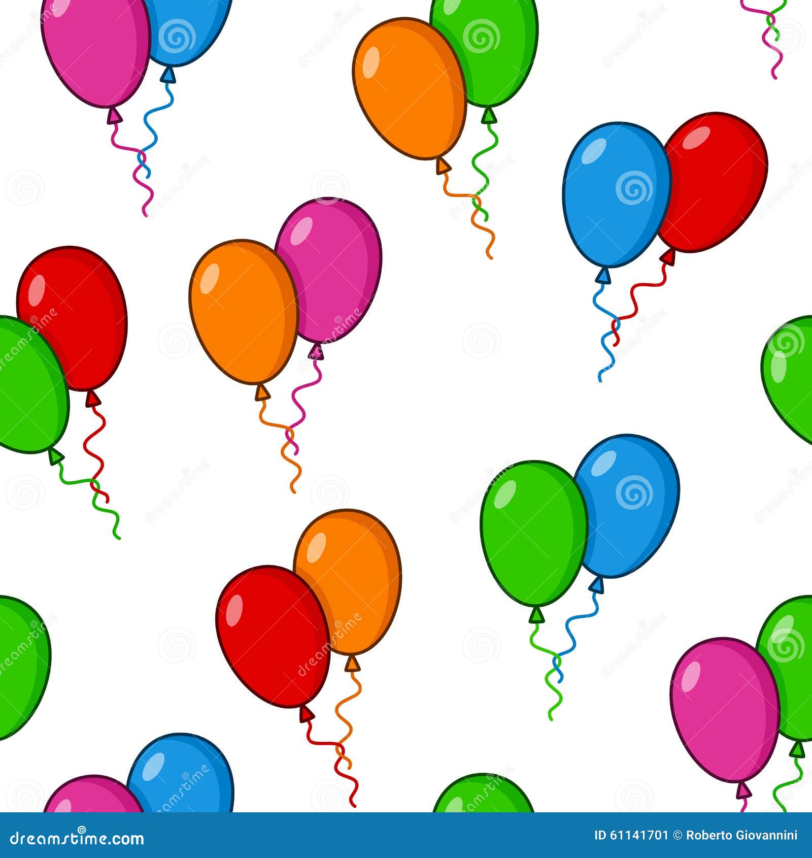 Cartoon Balloons Flying Seamless Pattern Stock Vector - Illustration of ...