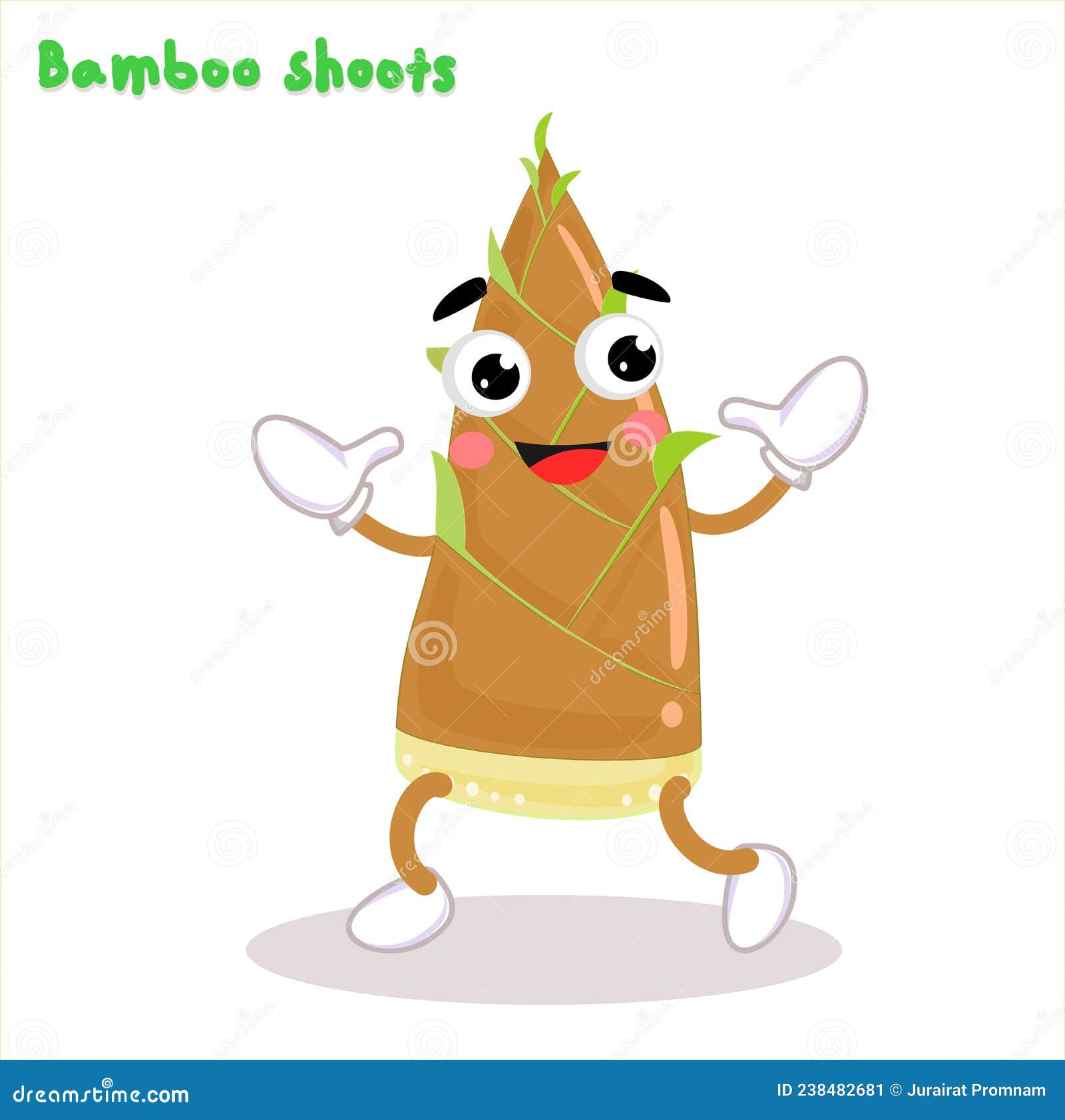 Cartoon Bamboo Vector on Background. Stock Illustration - Illustration ...