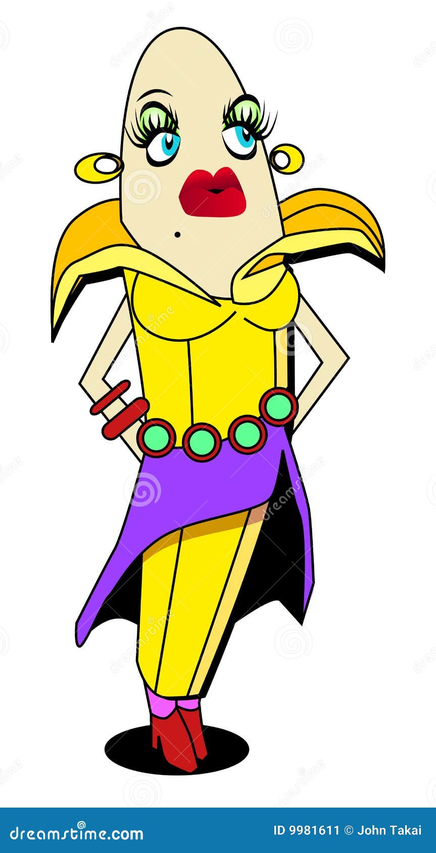 Cartoon Banana stock vector. Illustration of high, woman - 9981611