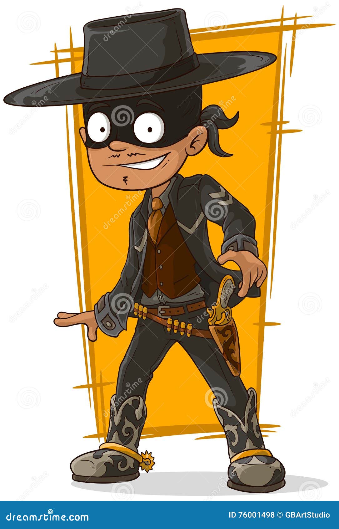 Cartoon Bandit in Black Mask Stock Vector - Illustration of isolated ...