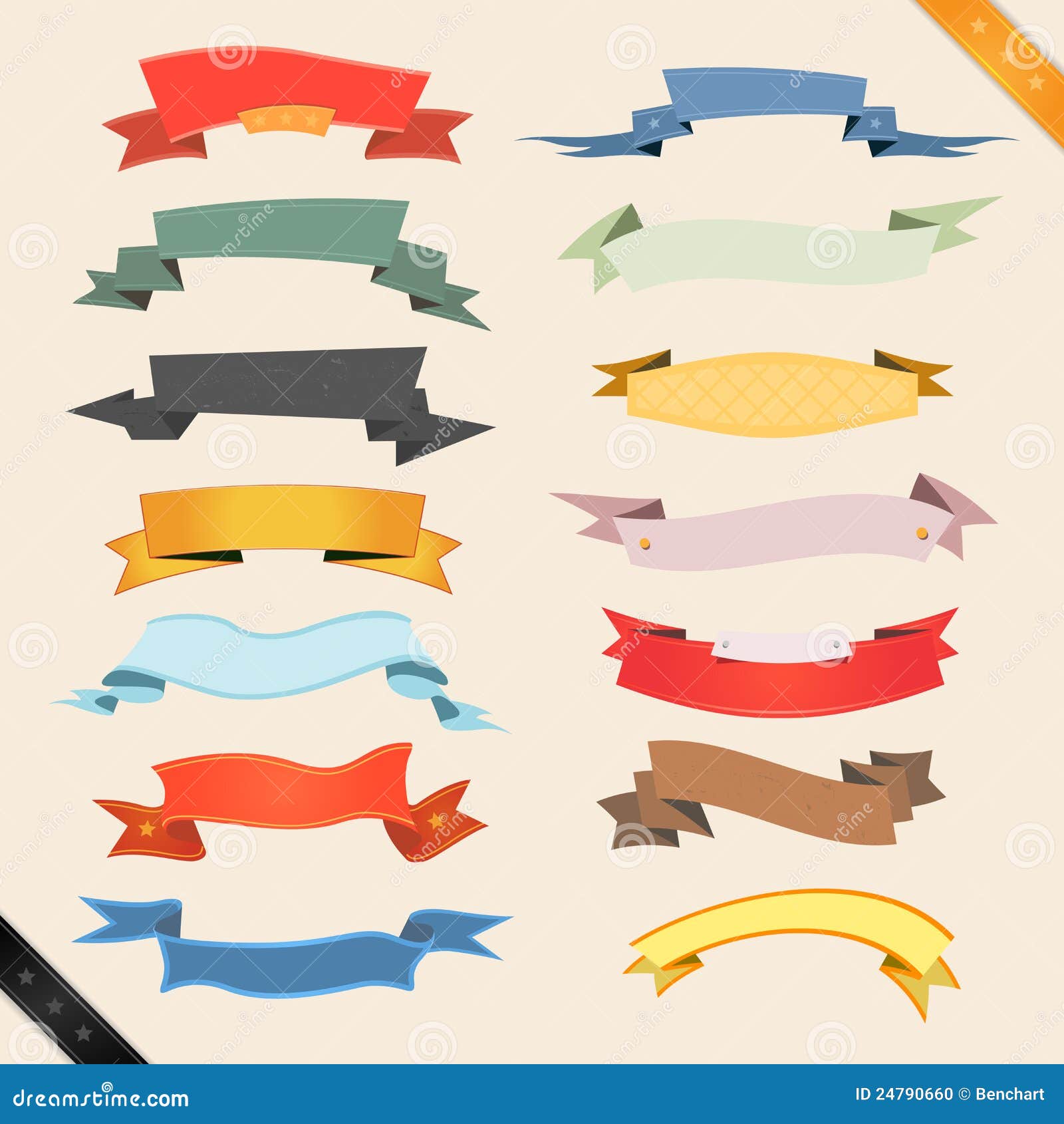 Cartoon Banners and Ribbons Stock Vector - Illustration of funny, clip ...