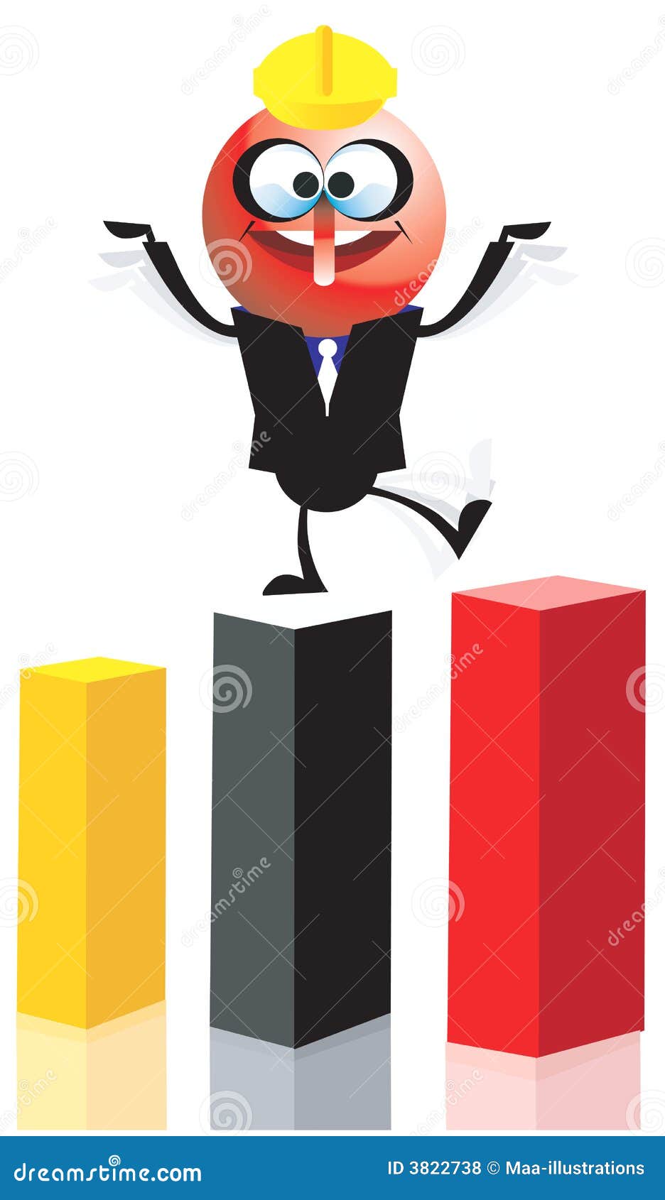 Cartoon on Bar Graph stock vector. Illustration of graph - 3822738