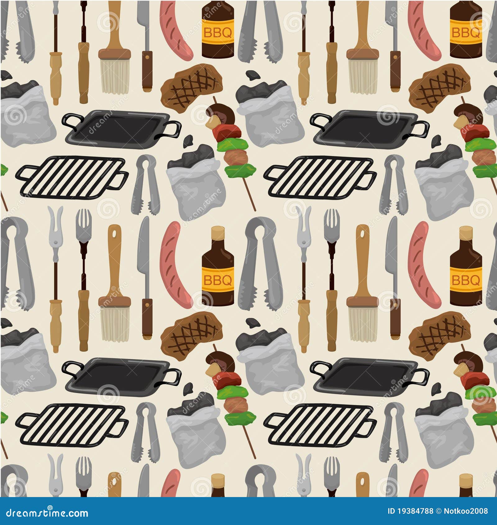 Barbeque Party Tools Illustration Vector Clipart | CartoonDealer.com ...
