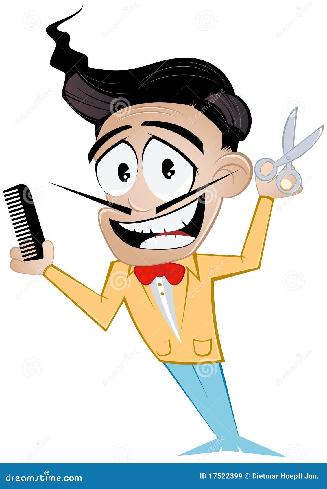 Cartoon Barber Character And Lounge Chair For Haircuts. Vector ... Cartoon Barber Character And Lounge Chair For Haircuts. Vector ...