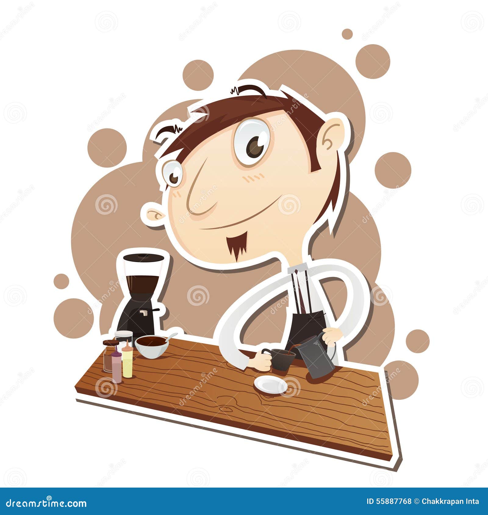 Cartoon barista stock vector. Illustration of lifestyle - 55887768