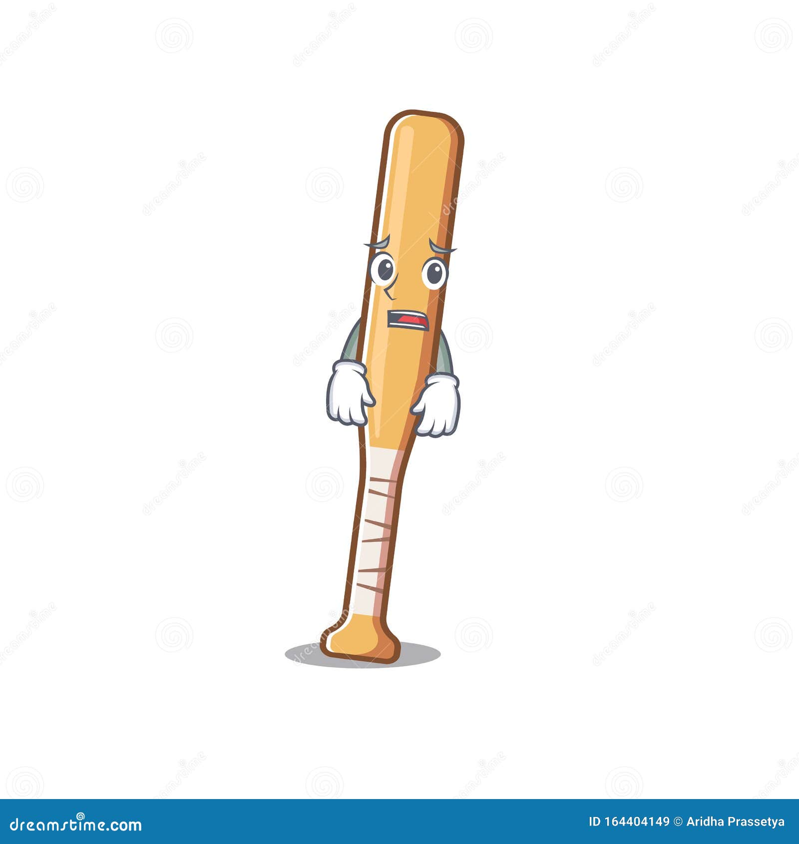 Cartoon Baseball Bat with the Afraid Character Stock Vector ...