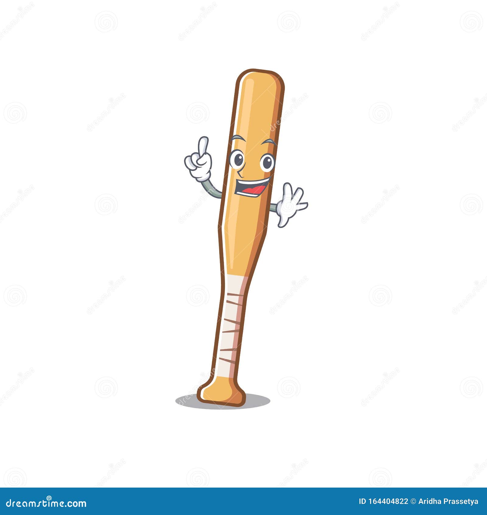 Cartoon Baseball Bat with the Finger Character Stock Vector ...