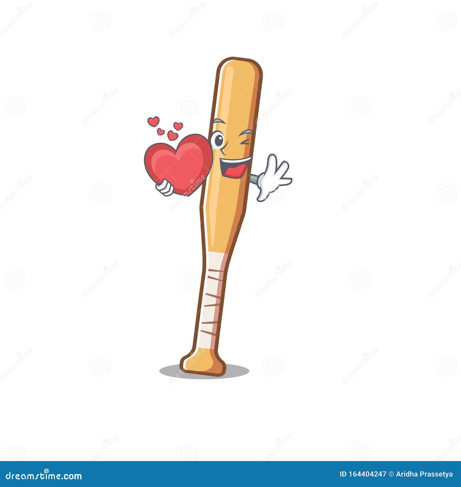 Cartoon Baseball Bat with the Holding Heart Character Stock Vector ...