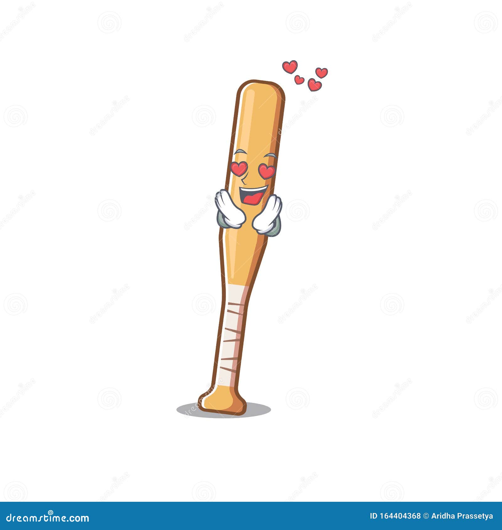 Cartoon Baseball Bat with the in Love Character Stock Vector ...